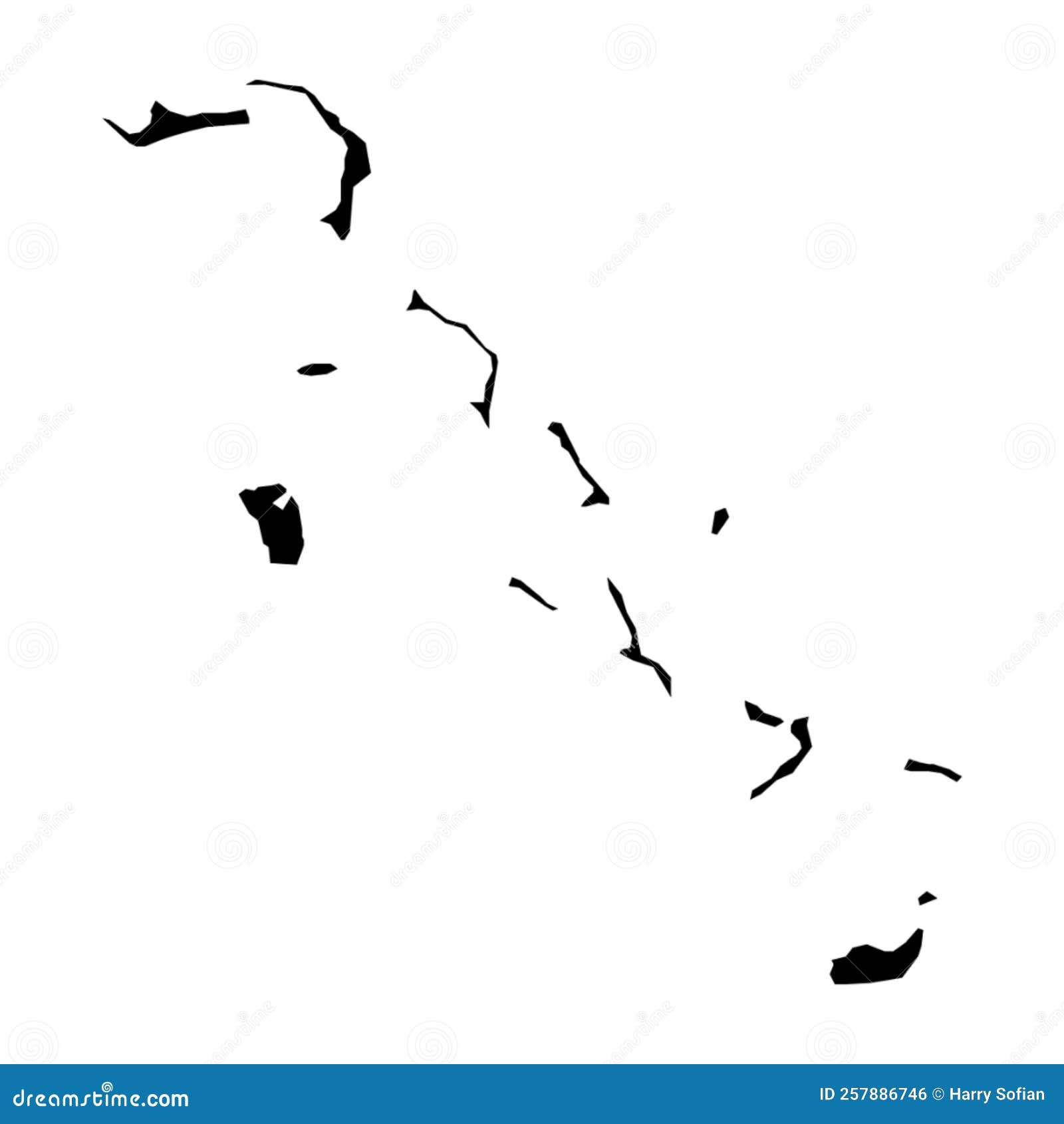 North Andros The Bahamas Silhouette Map With Transparent Background ...