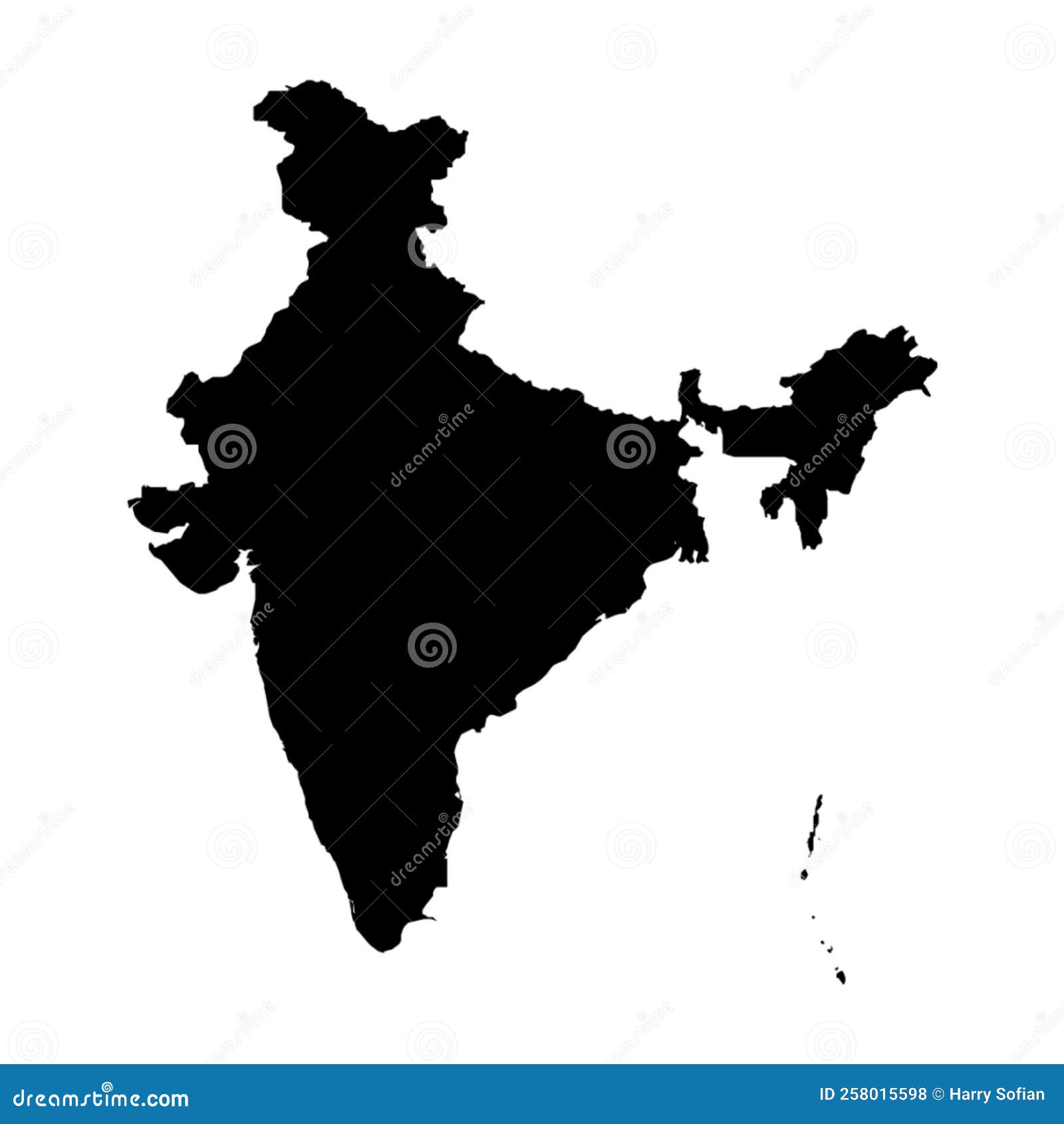India blind map stock illustration. Illustration of vector - 258015598