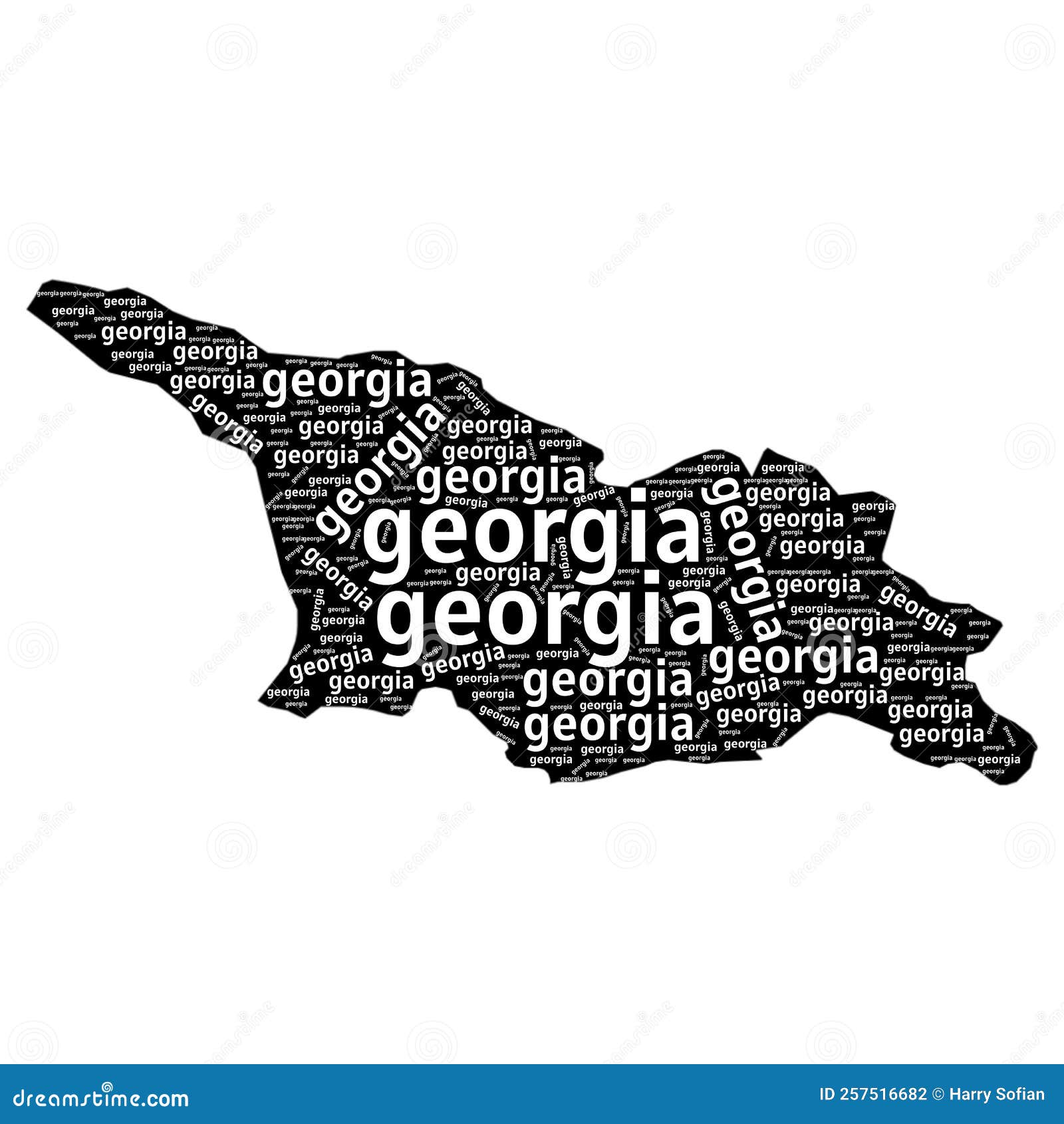 Georgia Map with Name. Isolated White Background Stock Illustration ...