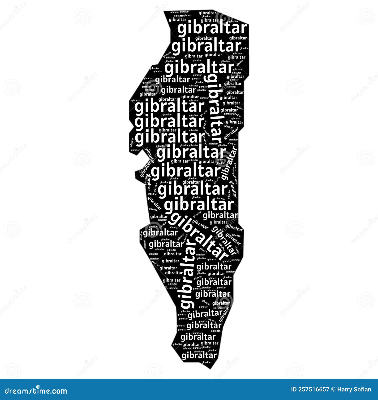 Gibraltar Map with Name. Isolated White Background Stock Illustration ...
