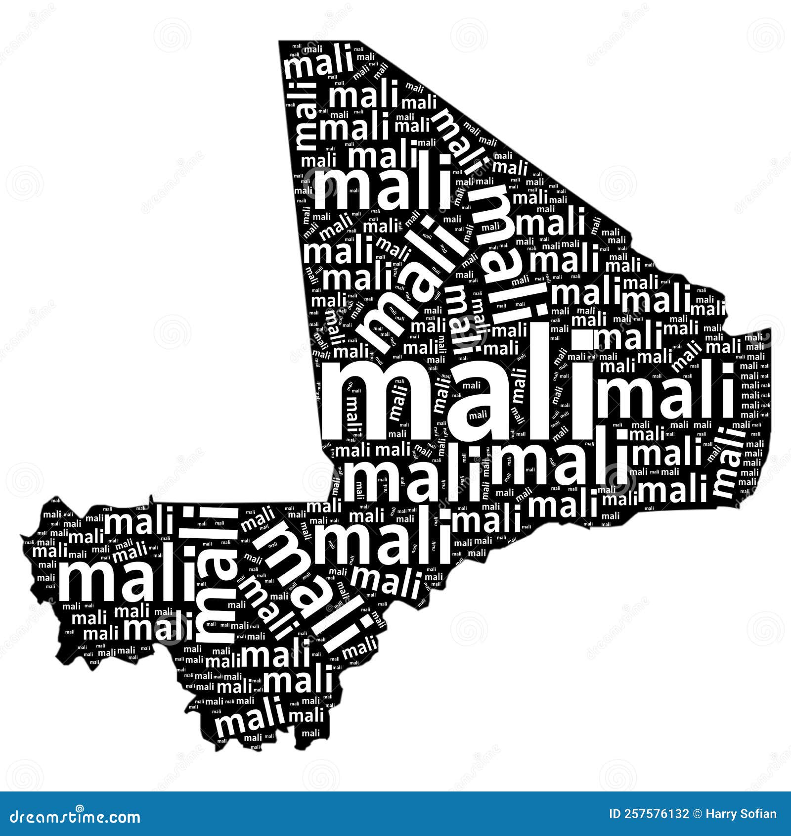 Mali Map with Name. Isolated White Background Stock Illustration ...