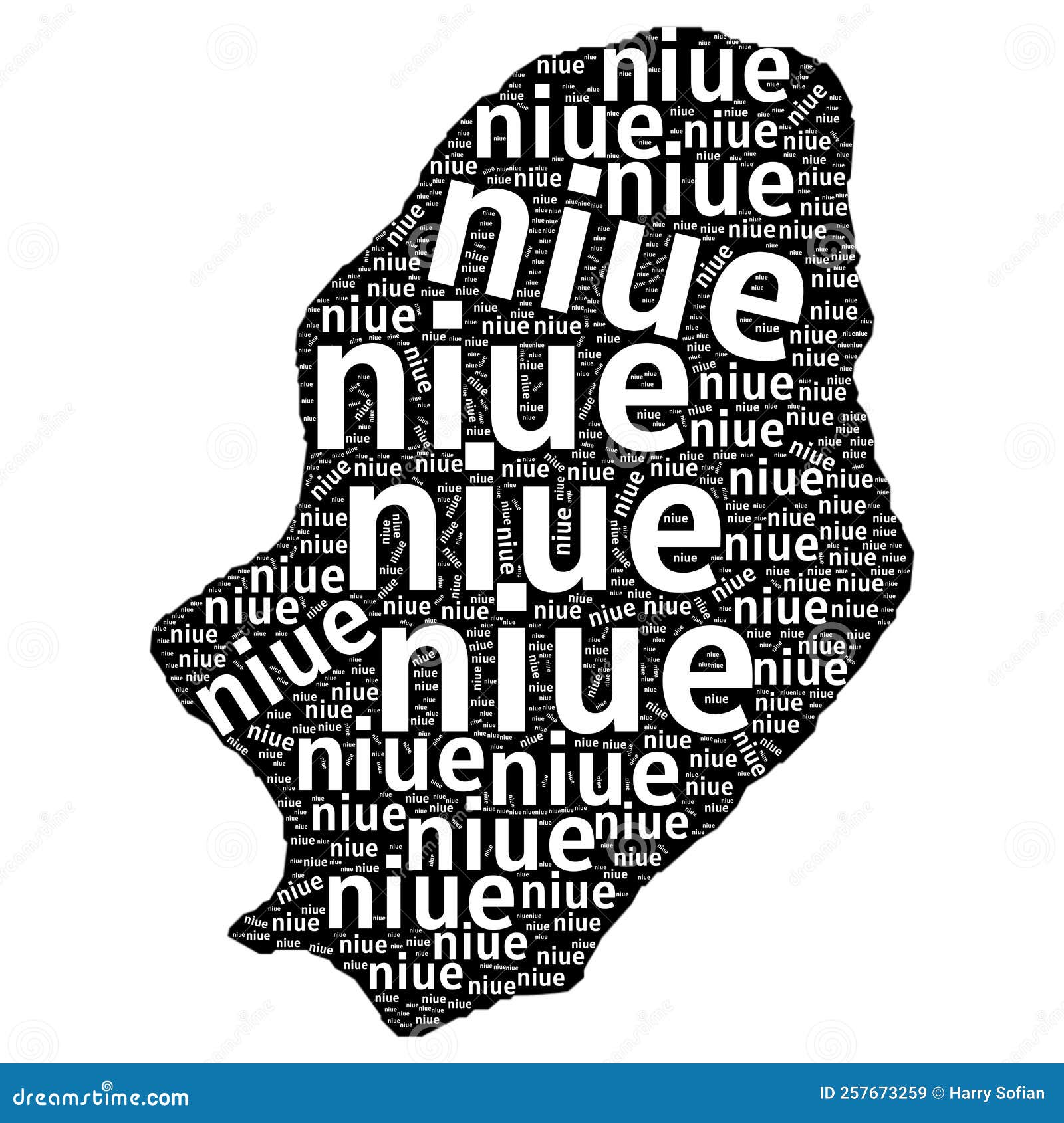 Niue Map with Name. Isolated White Background Stock Illustration ...