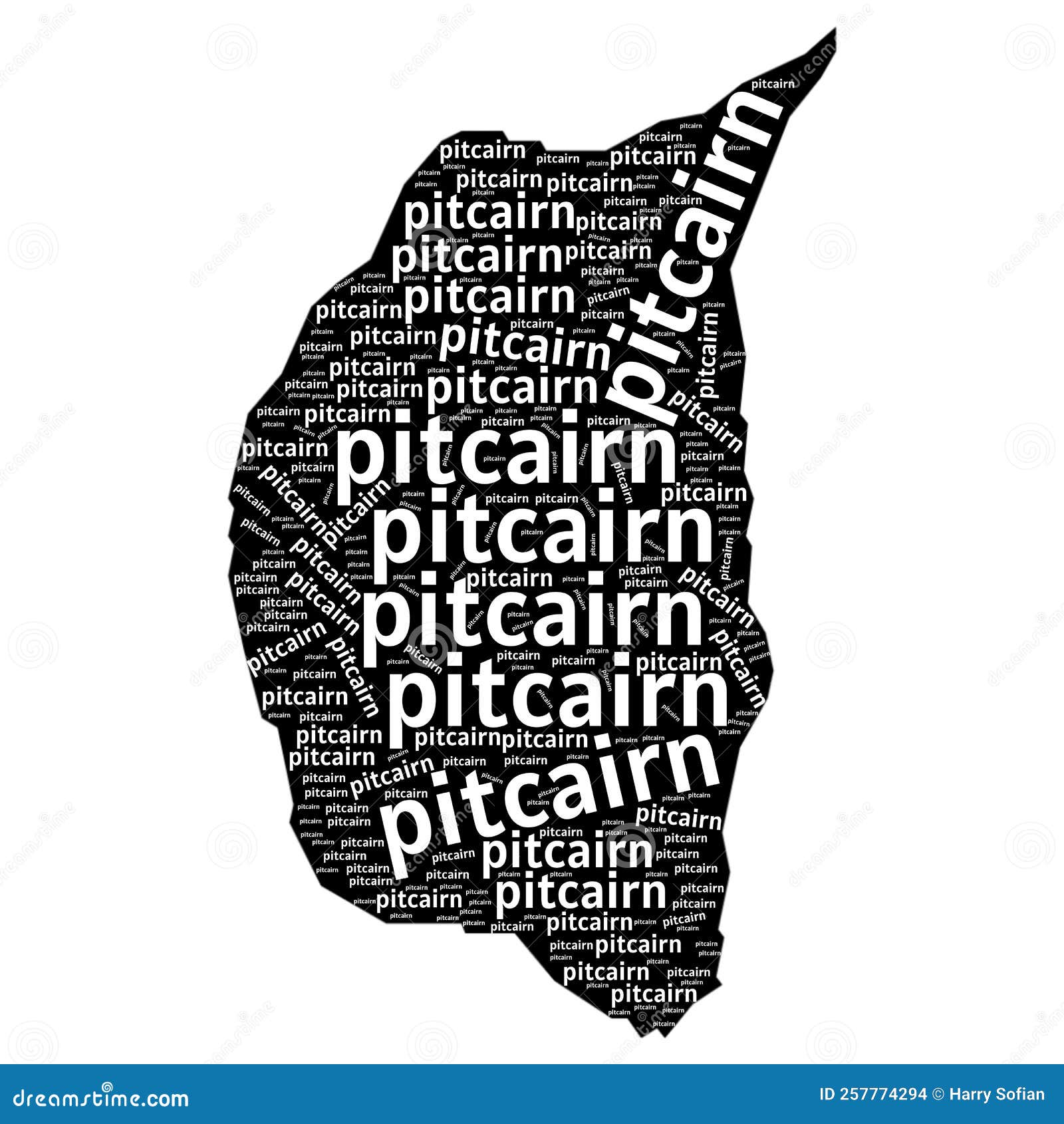 Pitcairn Map with Name. Isolated White Background Stock Illustration ...
