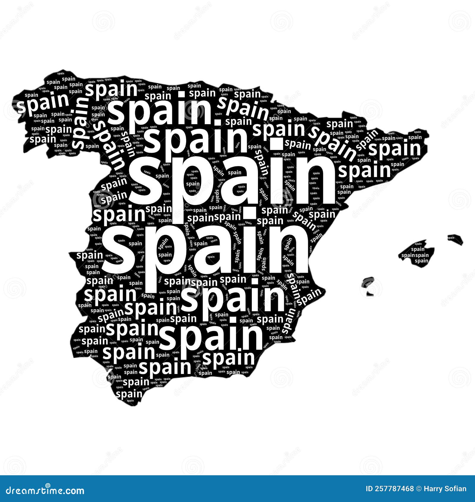 Spain Map with Name. Isolated White Background Stock Illustration ...