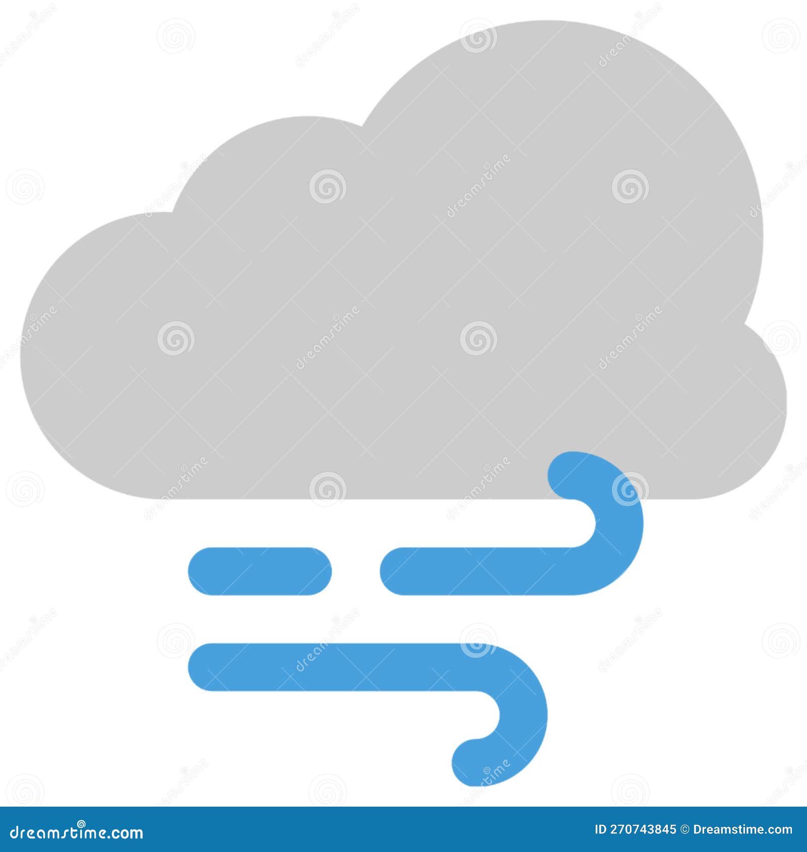 Temperature with Grey Cloud with Wind Illustration Stock Illustration ...