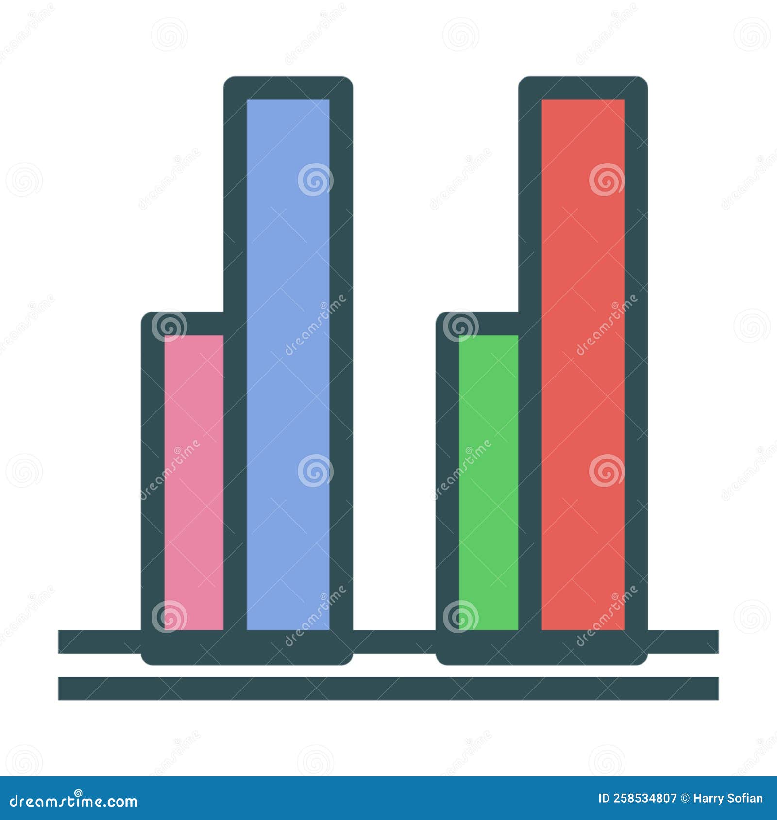 Growing Bar Chart Illustration Stock Illustration - Illustration of ...