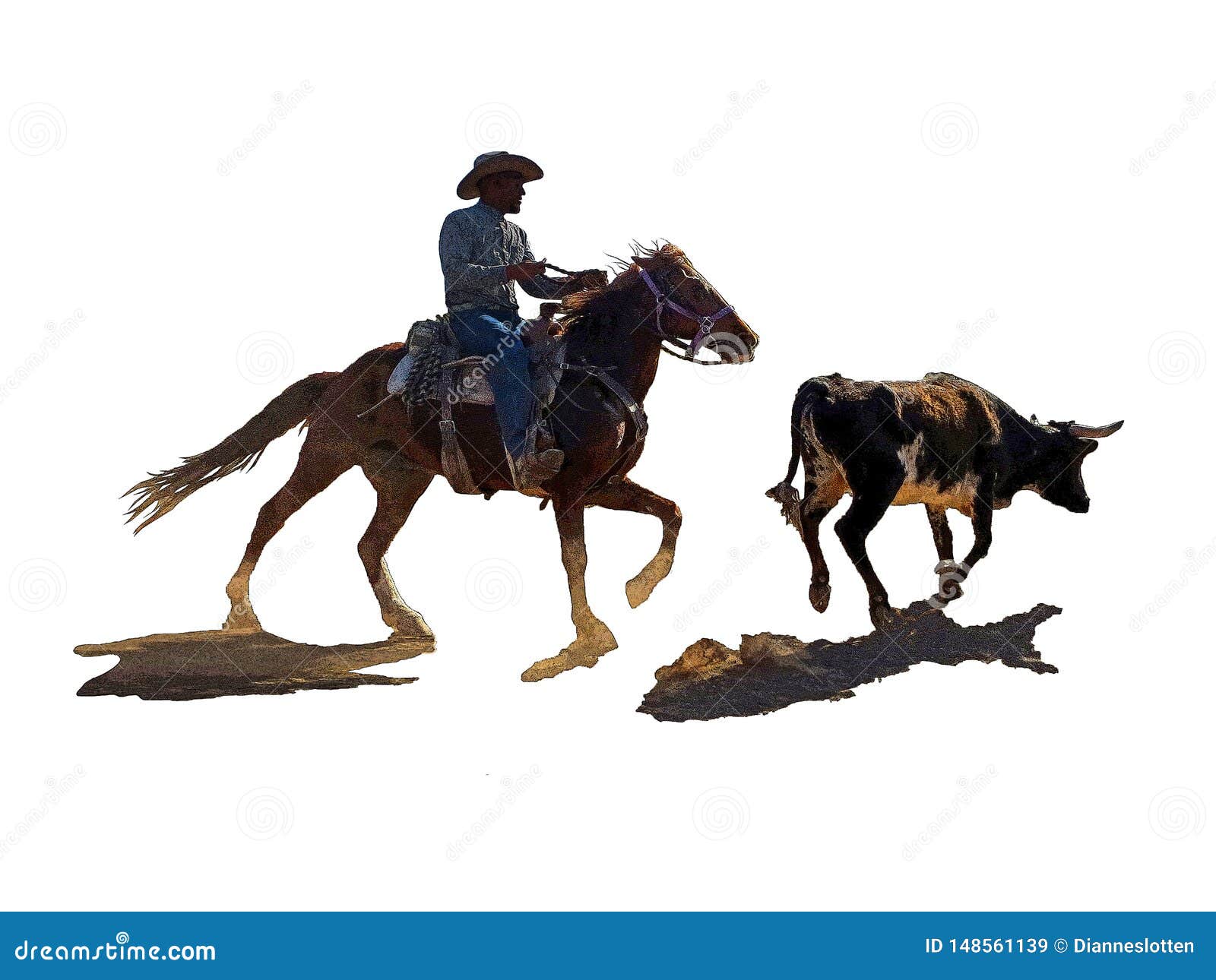 Cattle Wrangler Cowboy Vector Illustration | CartoonDealer.com #43641286
