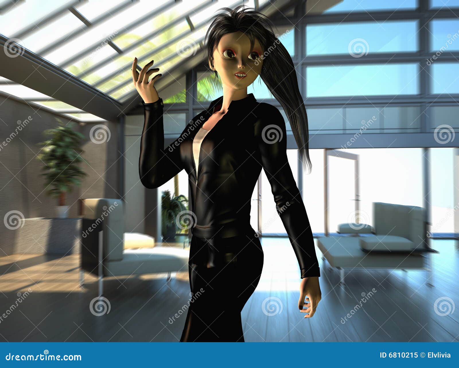 Computer Illustration of a Woman Walking Looking C Stock Illustration ...