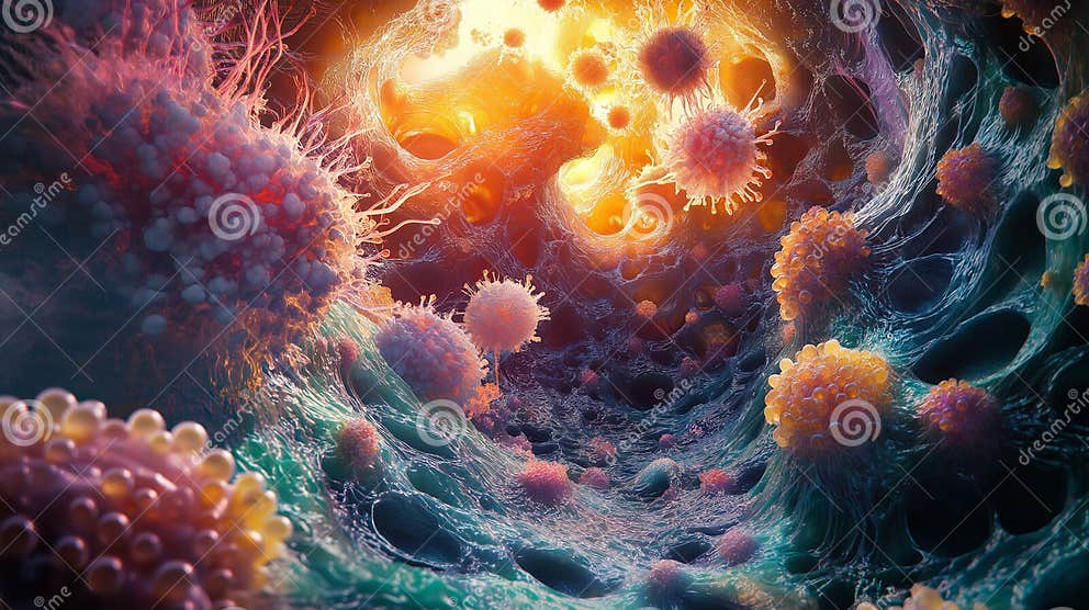 Computer Renders Microscopic or Cellular Environments in Intricate ...