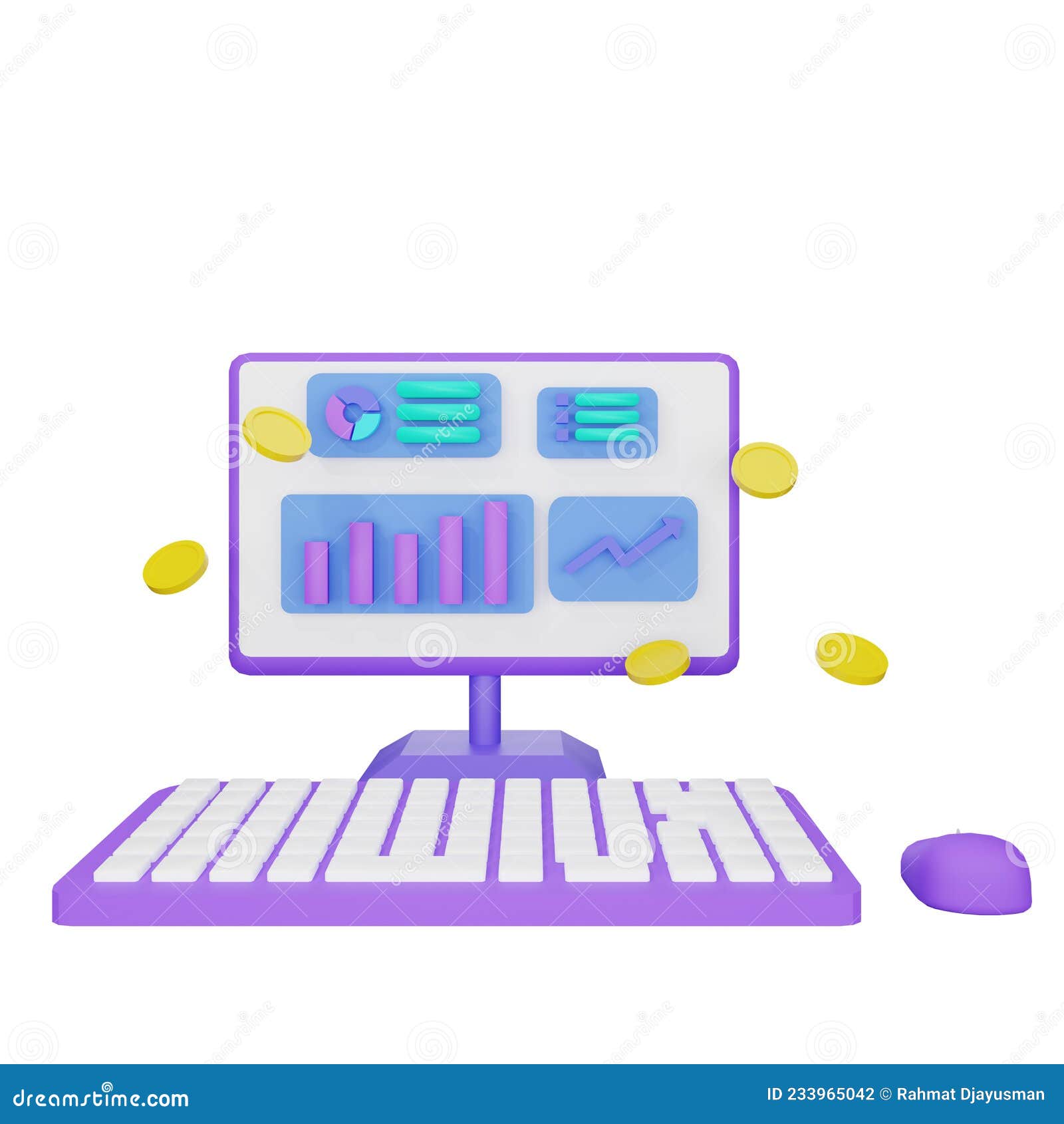 Computer with Increased Traffic Concept Stock Illustration ...