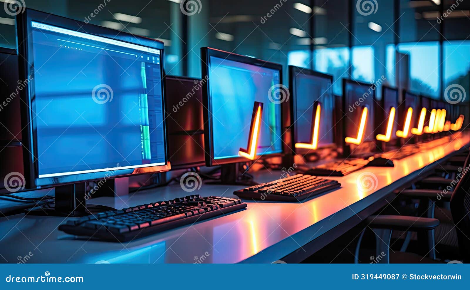 Computer indicator light stock illustration. Illustration of workplace ...