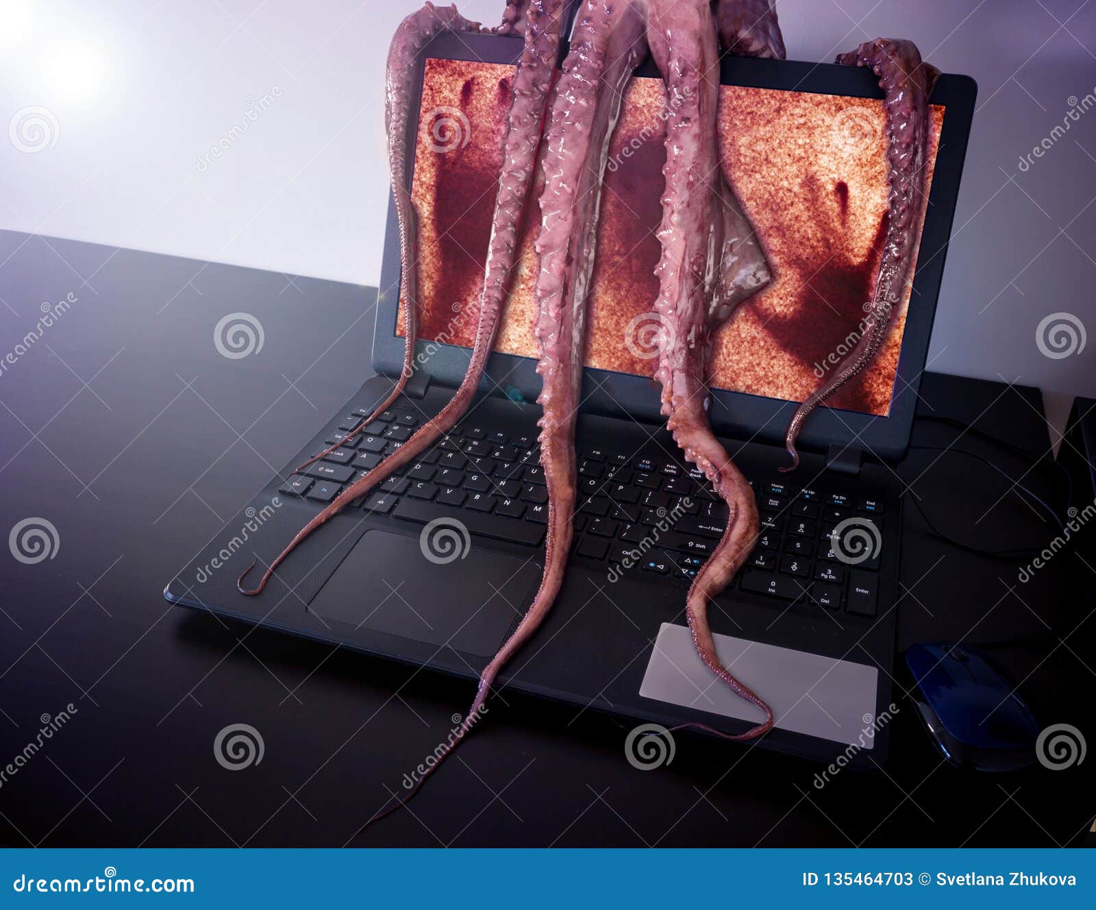 Computer Infected by Virus Software. Cyber Security Concept Stock Image ...