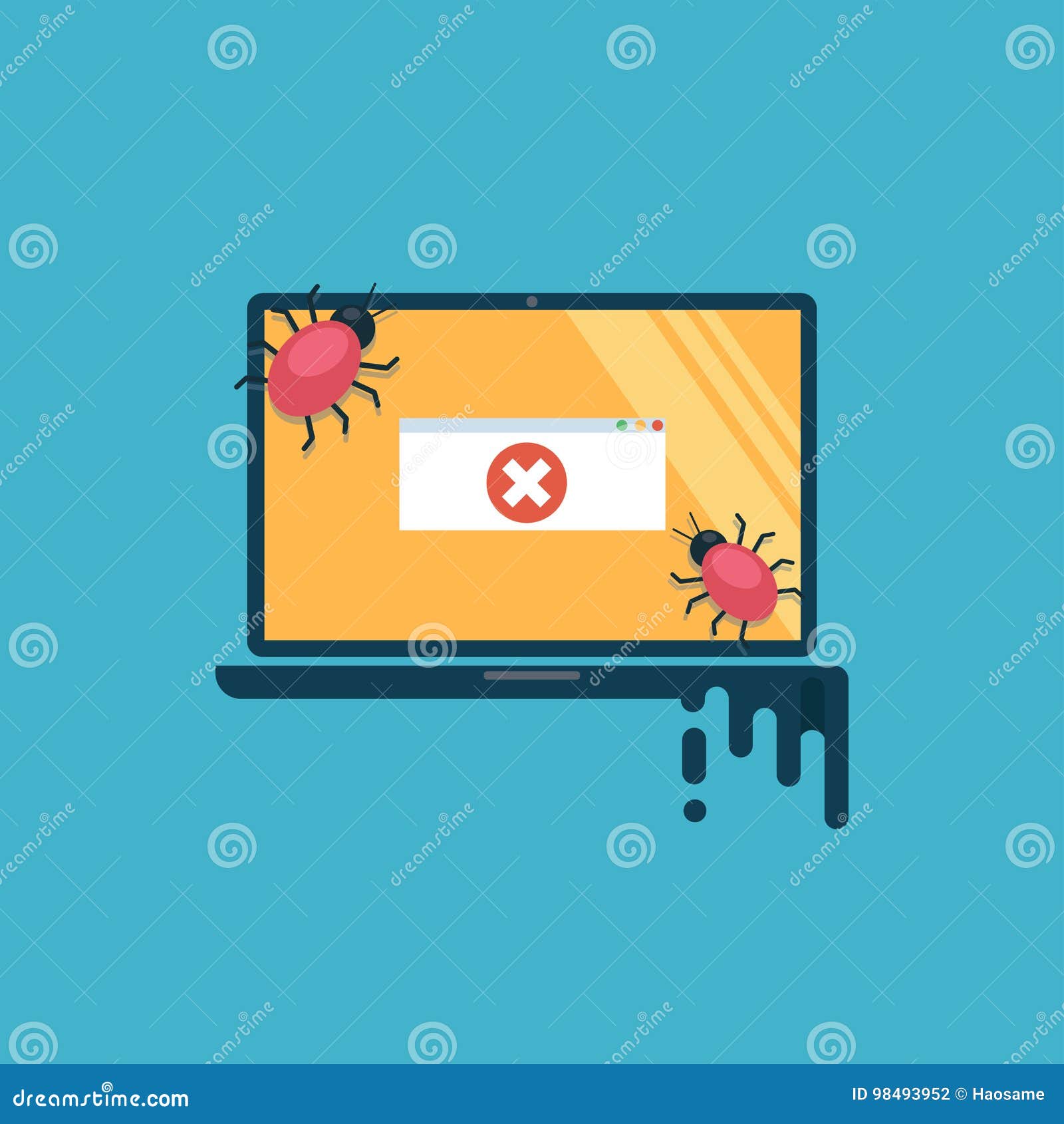 The Computer is Infected with Viruses. on Screen There is an Error ...