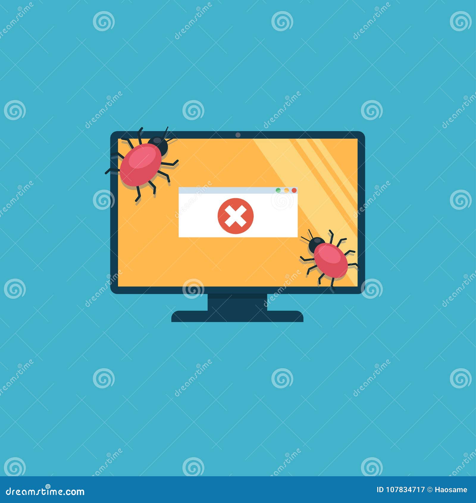 The Computer is Infected with Viruses. on Screen There is an Error ...