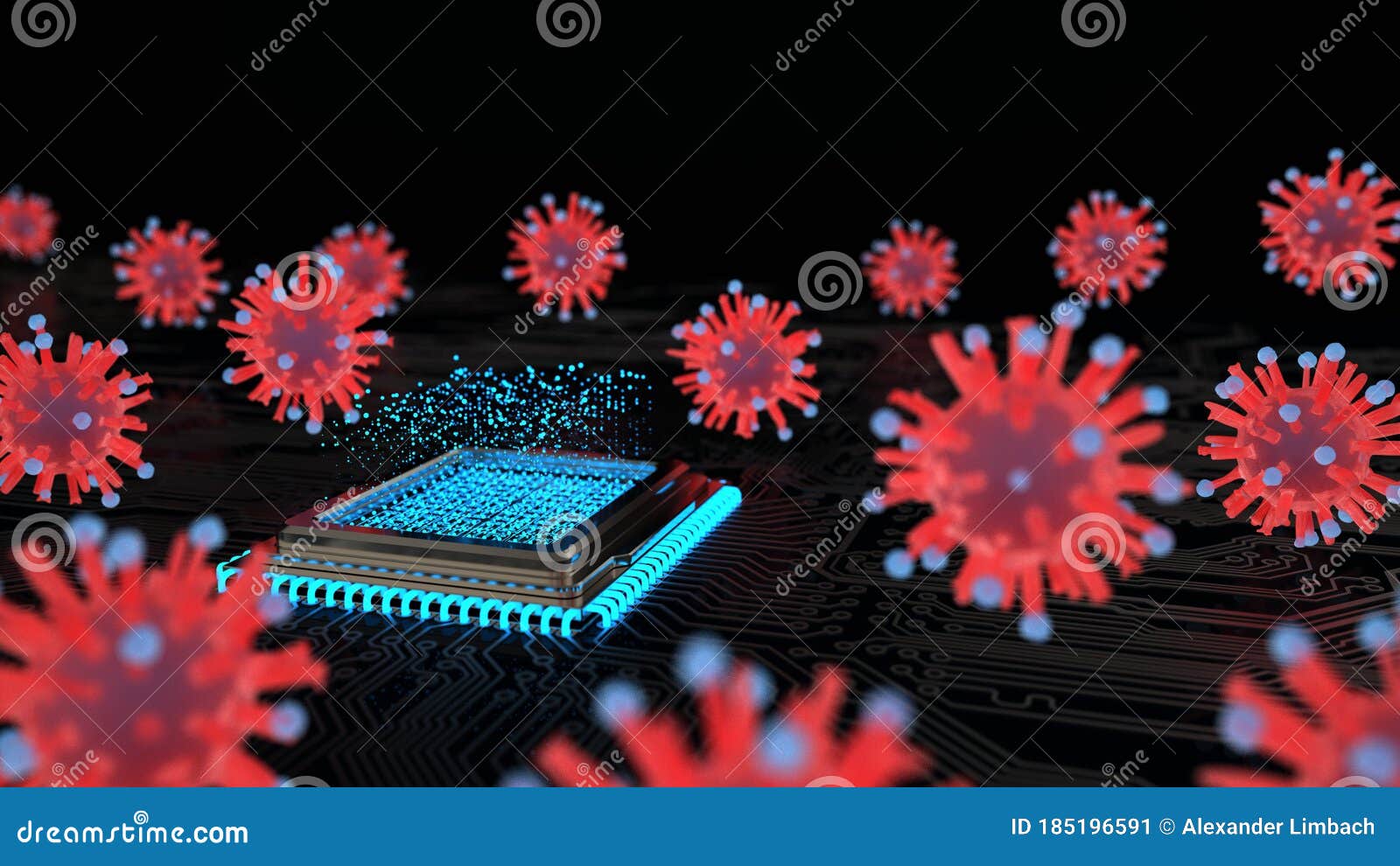 Computer Infection by a Virus Stock Illustration - Illustration of ...
