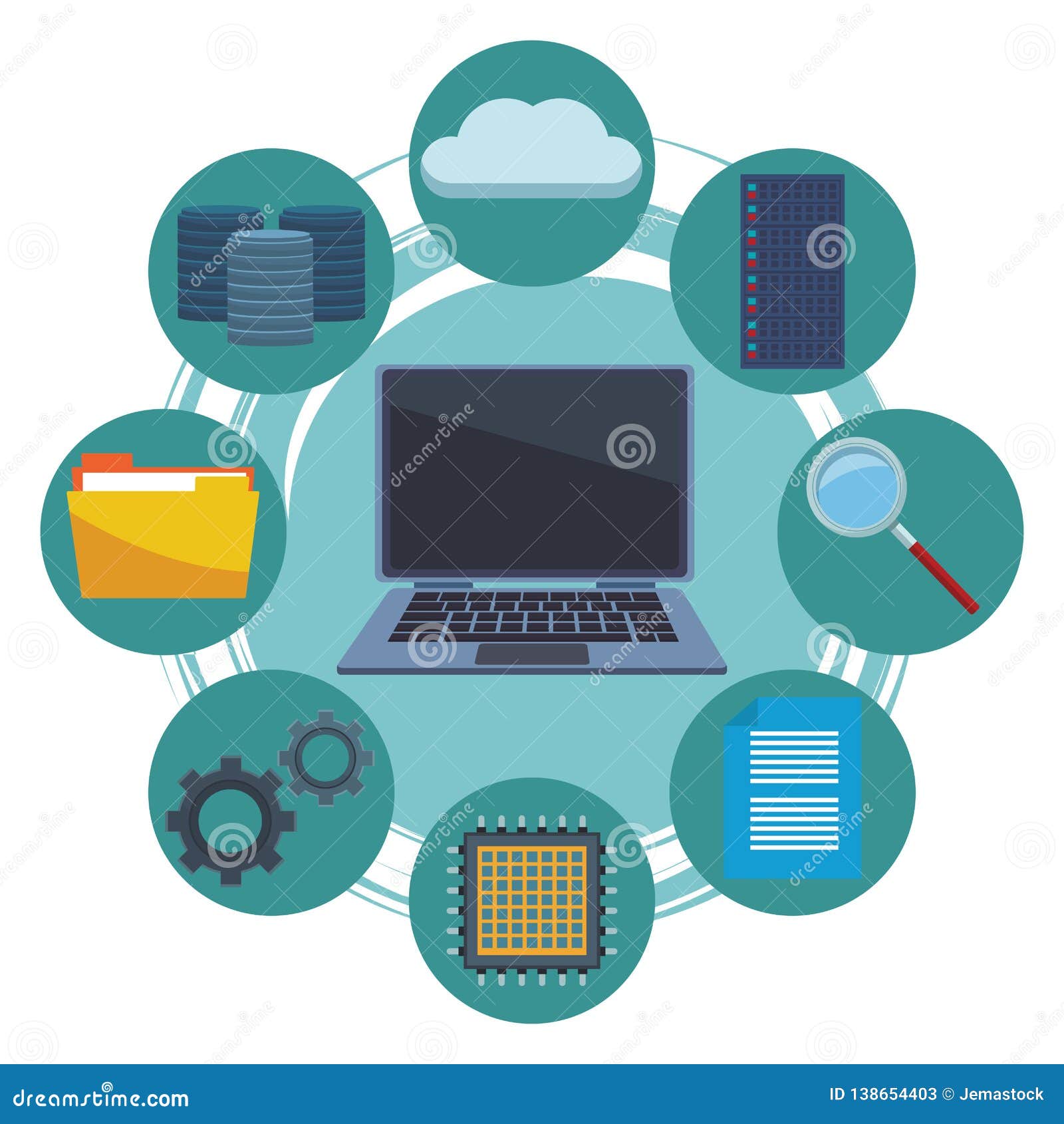 Computer and Informatic Items Stock Vector - Illustration of interface ...