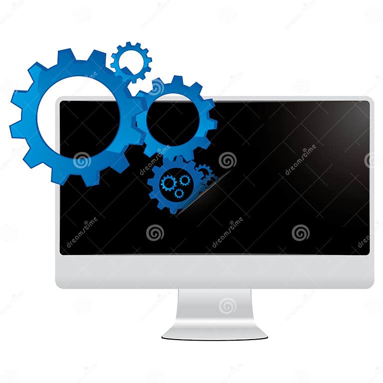 Computer and Information Mechanisms Stock Vector - Illustration of ...