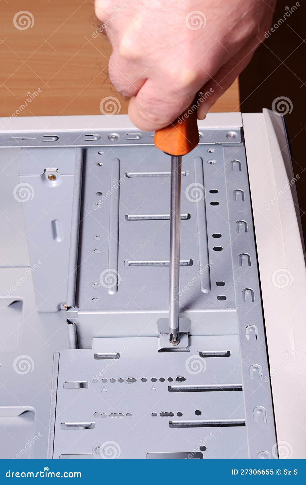 Computer installation stock image. Image of screwdriver - 27306655