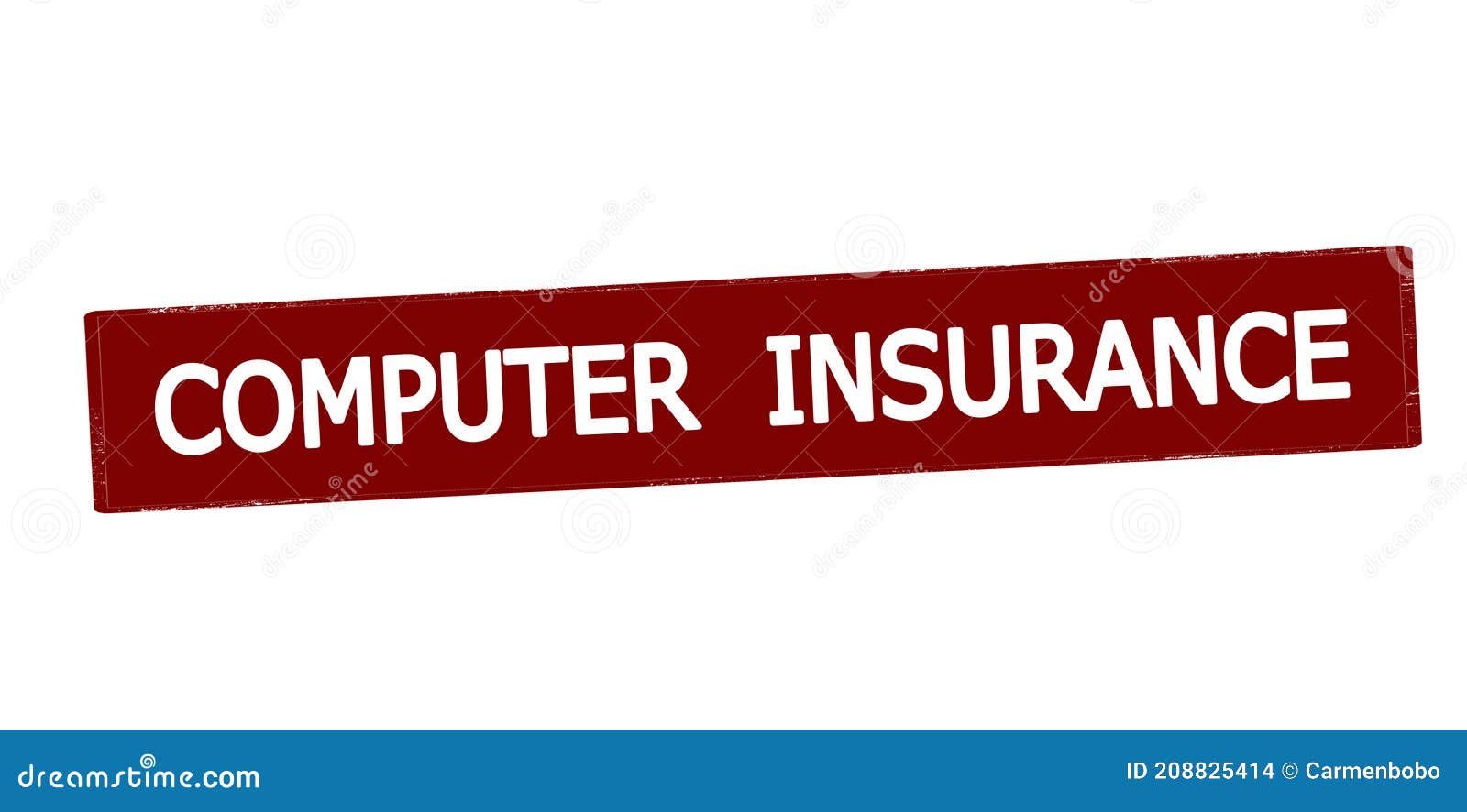 Stamp with Text Computer Insurance Stock Vector - Illustration of ...