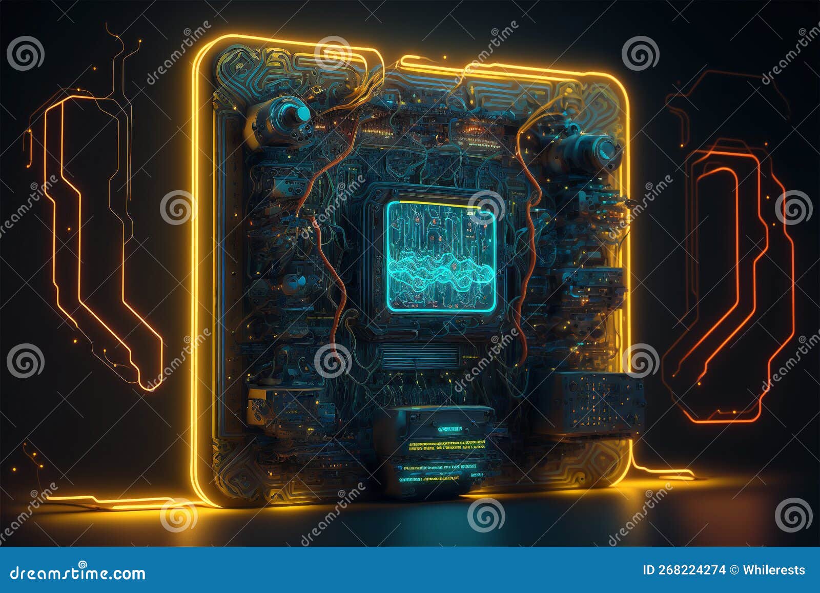Computer Integrated Microchip Circuit Board for Cyberspace Server ...