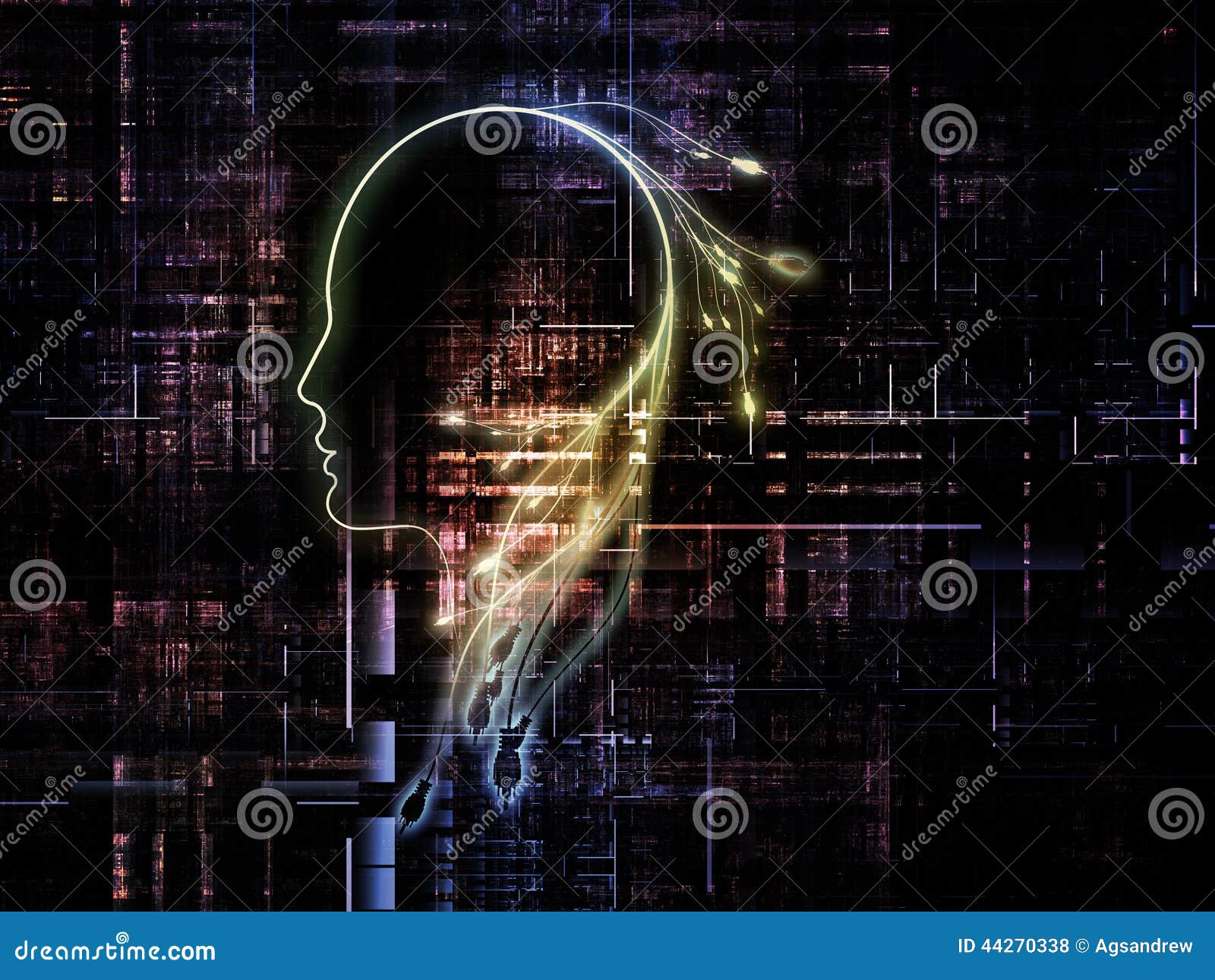 Computer Intelligence stock illustration. Illustration of allegory ...