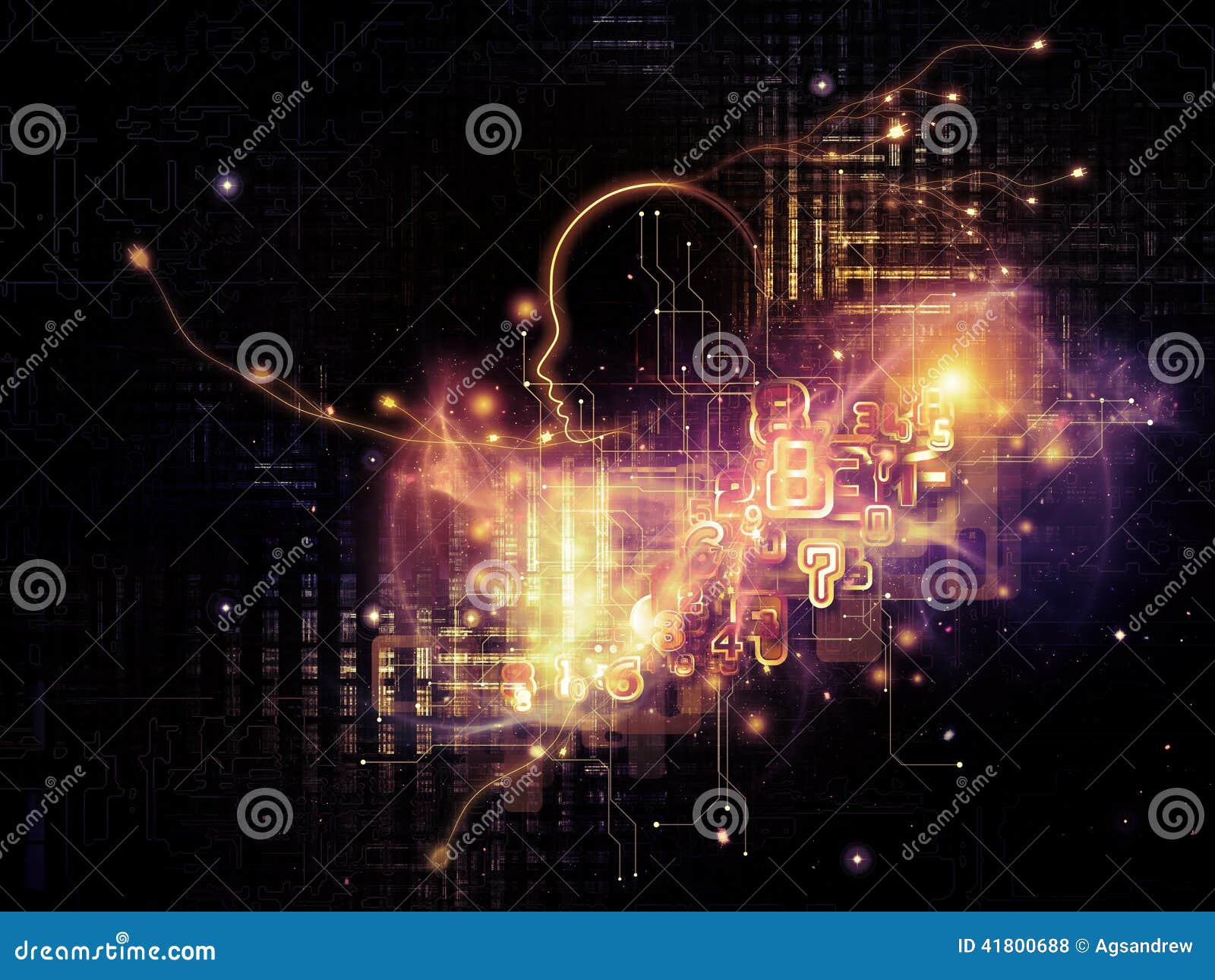 Computer Intelligence stock illustration. Illustration of face - 41800688
