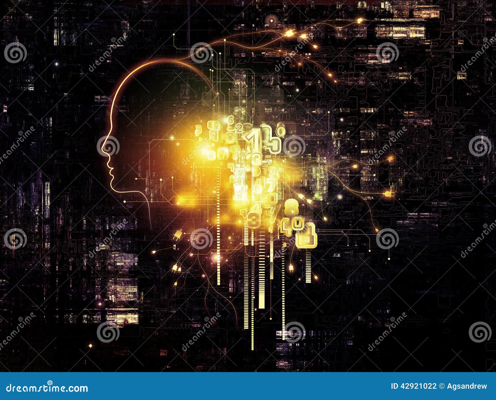 Computer Intelligence stock photo. Image of glow, dimension - 42921022