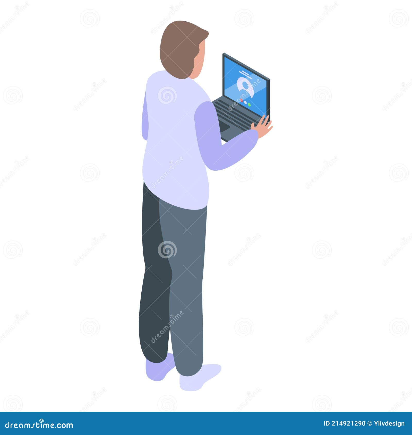 Computer Interaction Icon, Isometric Style Stock Vector - Illustration ...