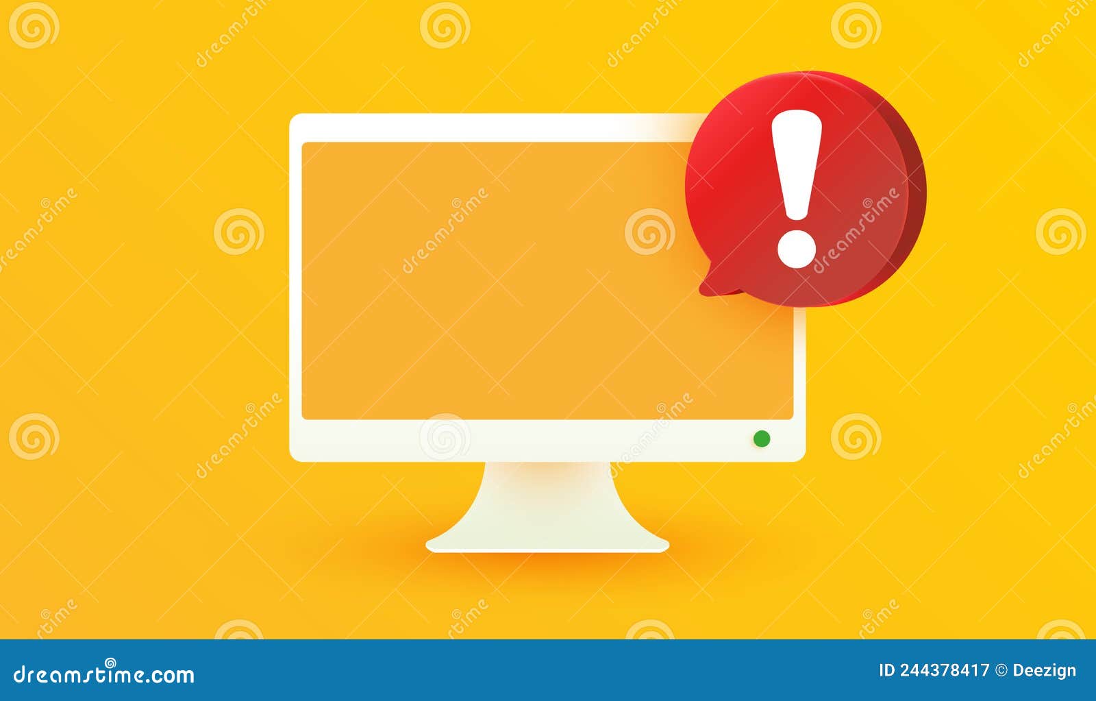 Computer Interface Alert Notification Icon on Yellow Backround Vector ...