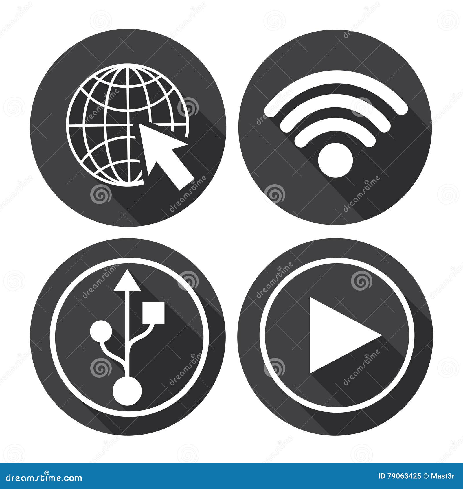 Computer Interface Button Icons Set Stock Vector - Illustration of ...