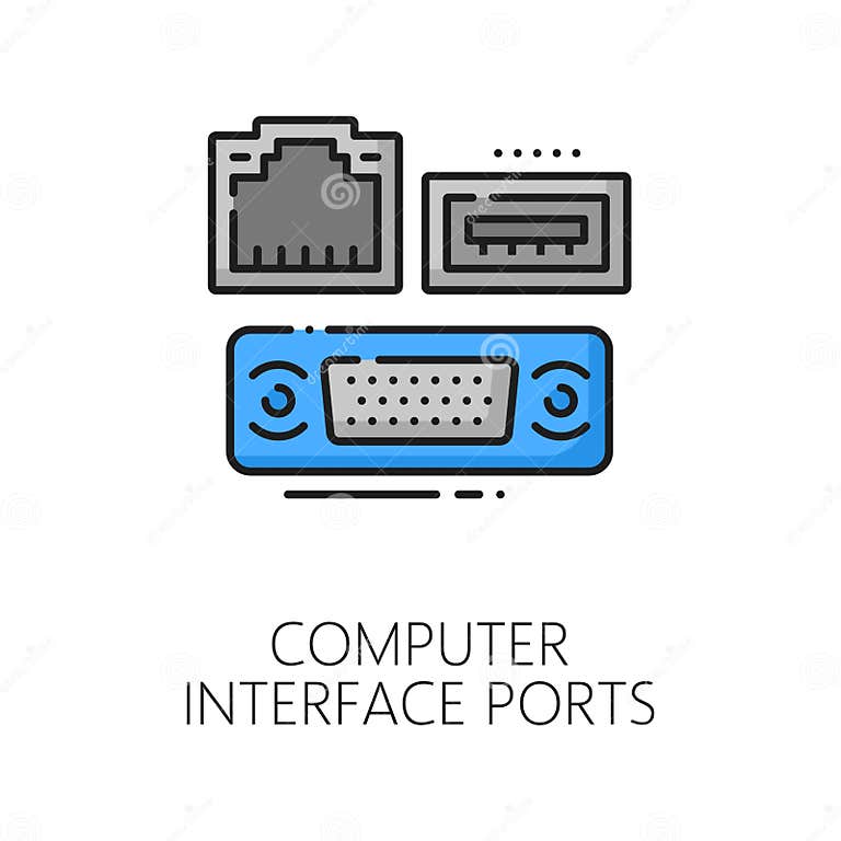 Computer Interfaces Software Color Line Icon Stock Vector ...