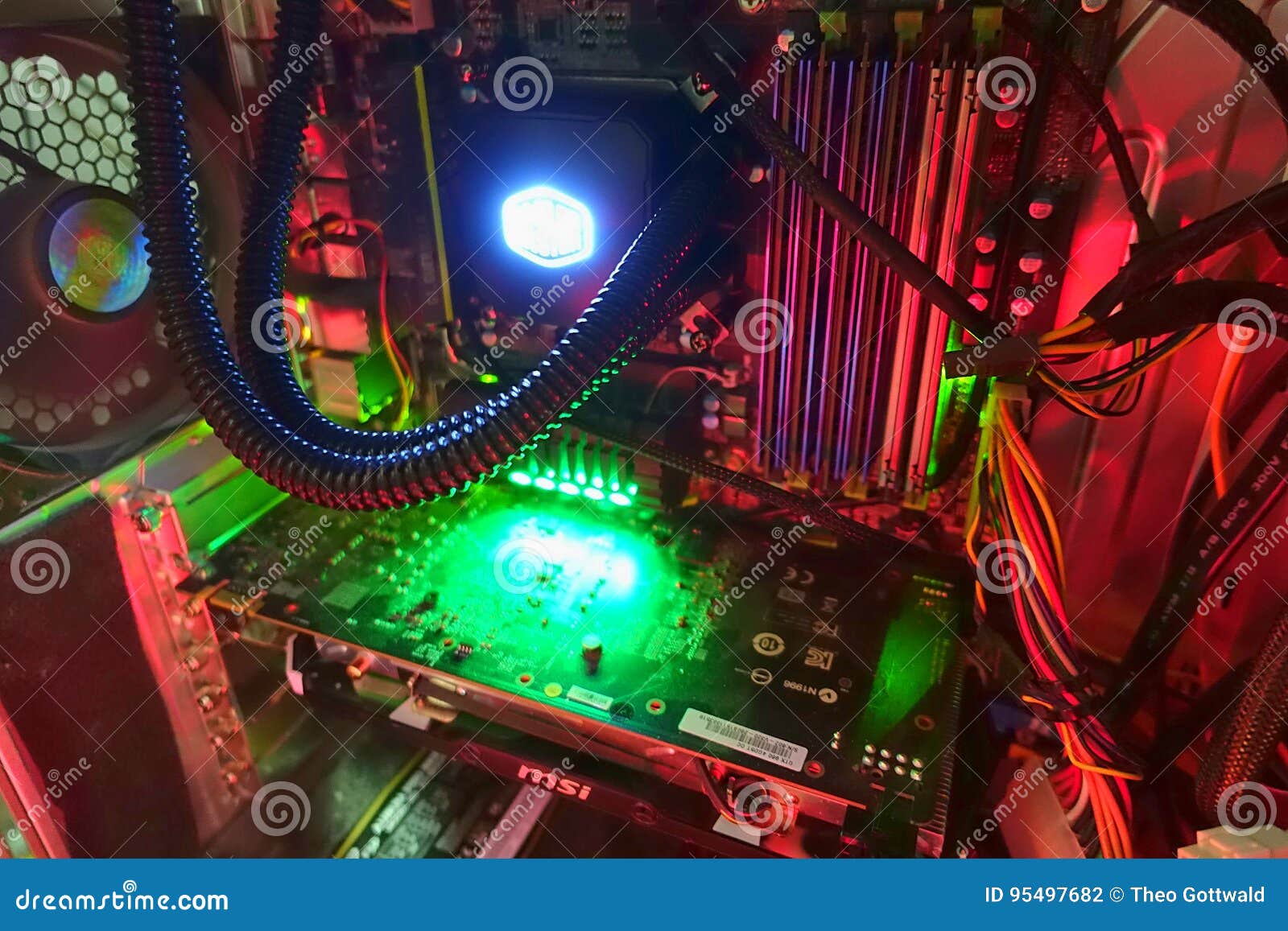 Computer interior stock photo. Image of electronics, abstraction - 95497682