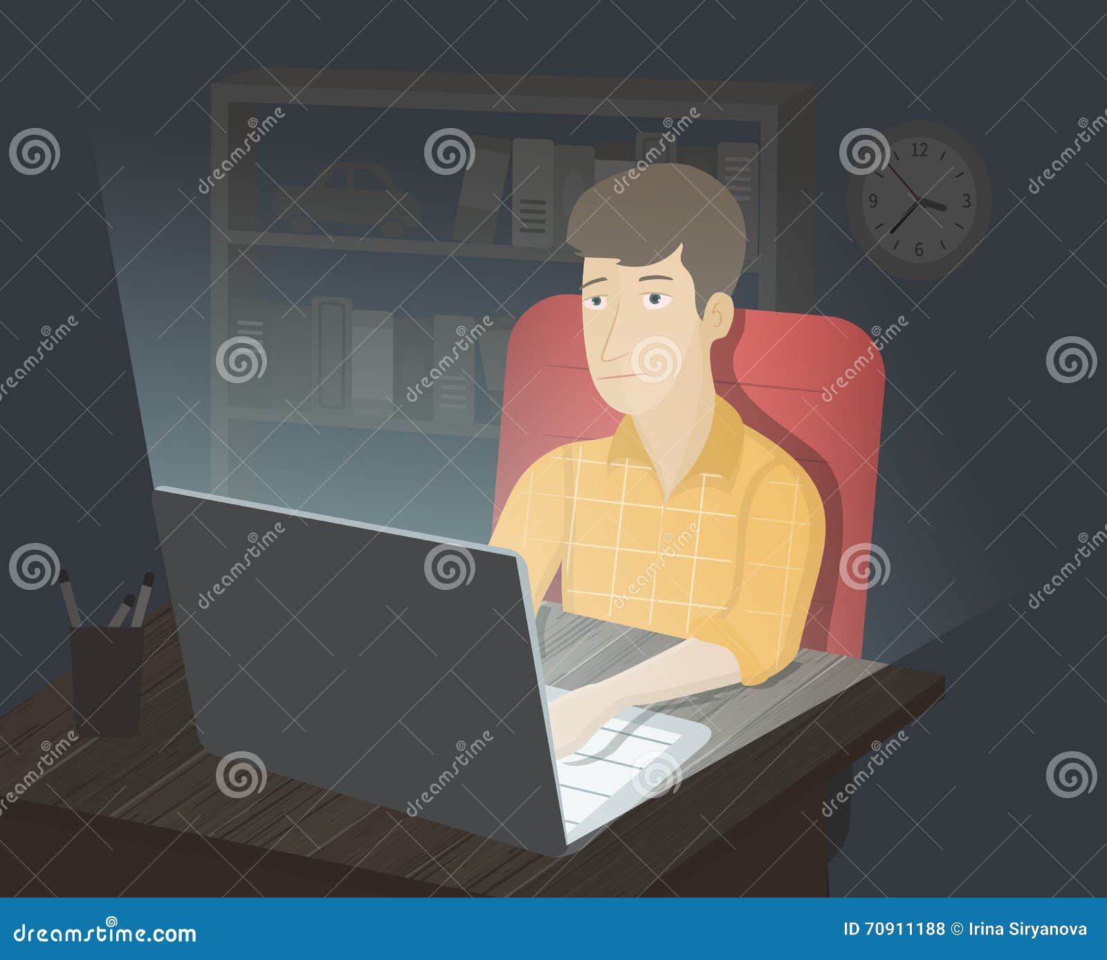 Computer Internet Addiction Stock Vector - Illustration of computer ...