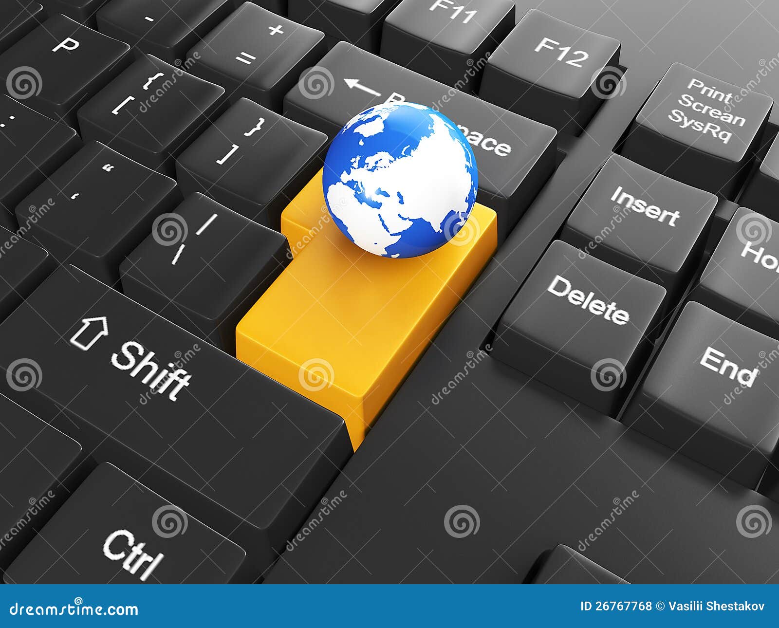 Computer with Internet Button Tehnologii Stock Illustration ...