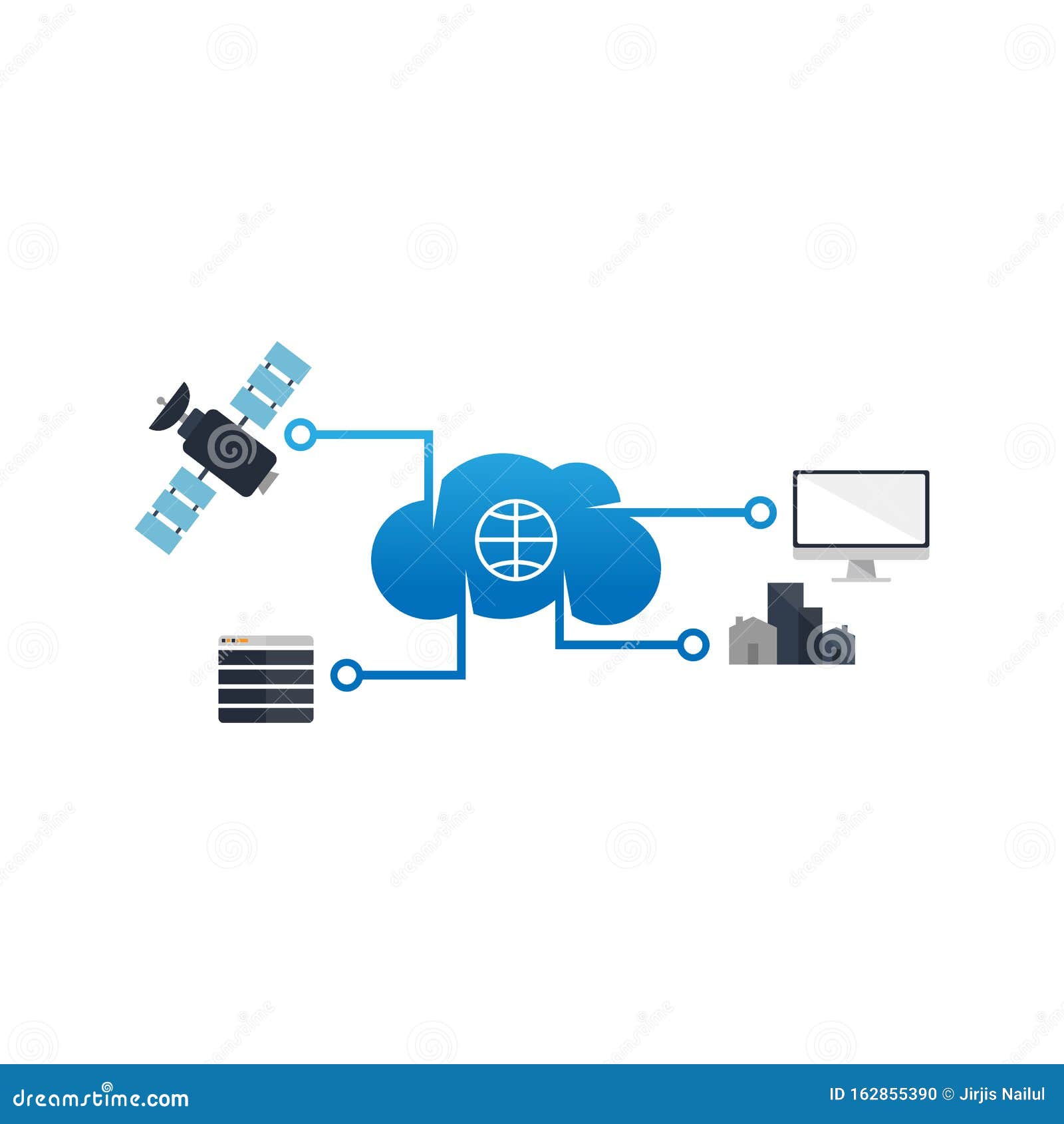Computer Internet Cloud Networking Wide Area Network Vector Icon Stock ...