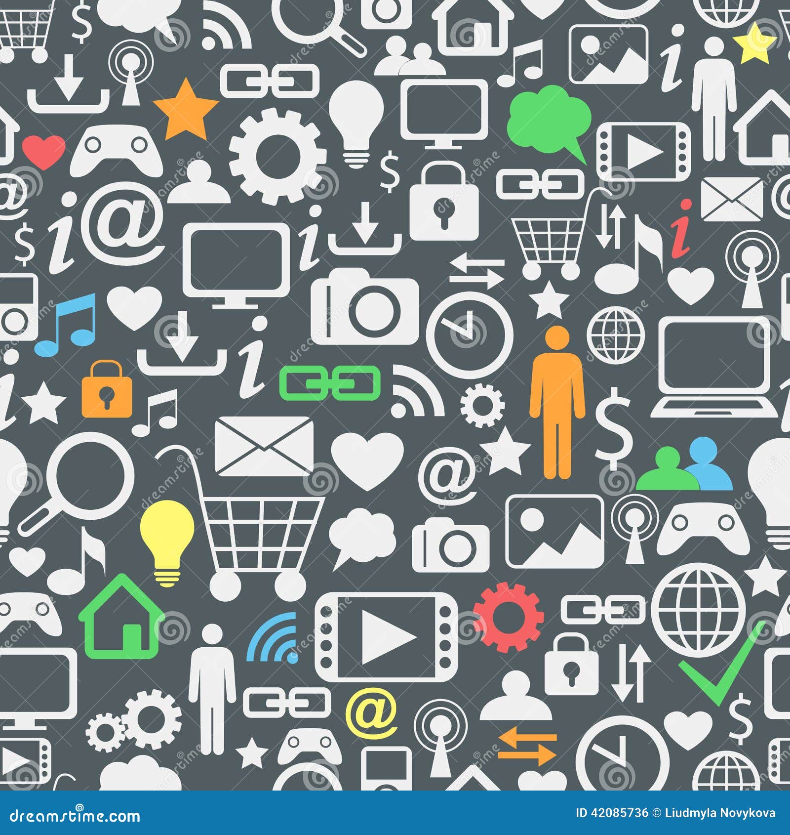 Computer and Internet Icons Seamless Pattern Stock Vector ...