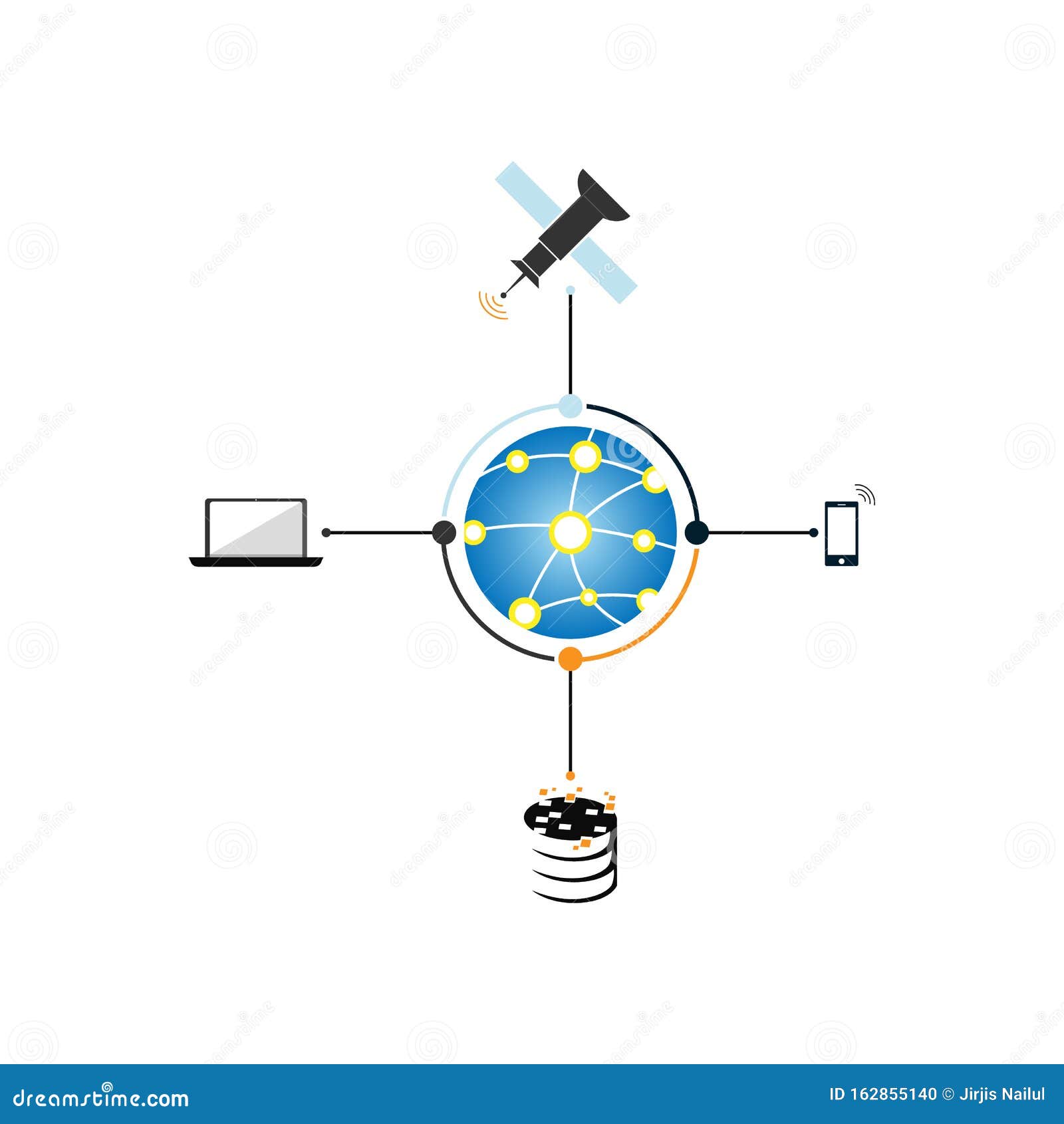 Computer Internet Networking Wide Area Network Vector Icon Stock Vector ...