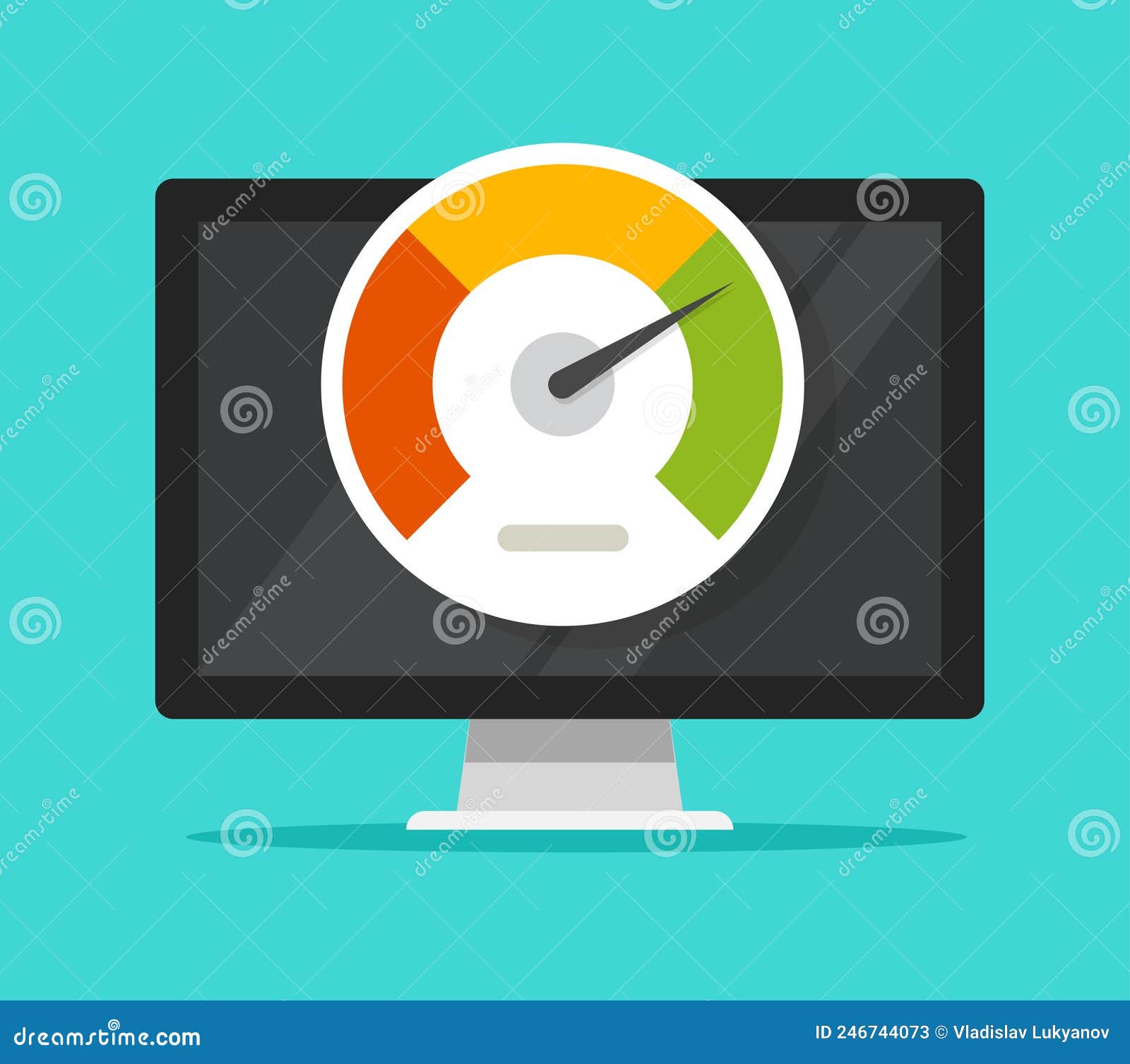Computer Internet Performance Speed Vector or Desktop Pc Display with ... Computer Internet Performance Speed Vector or Desktop Pc Display with ...