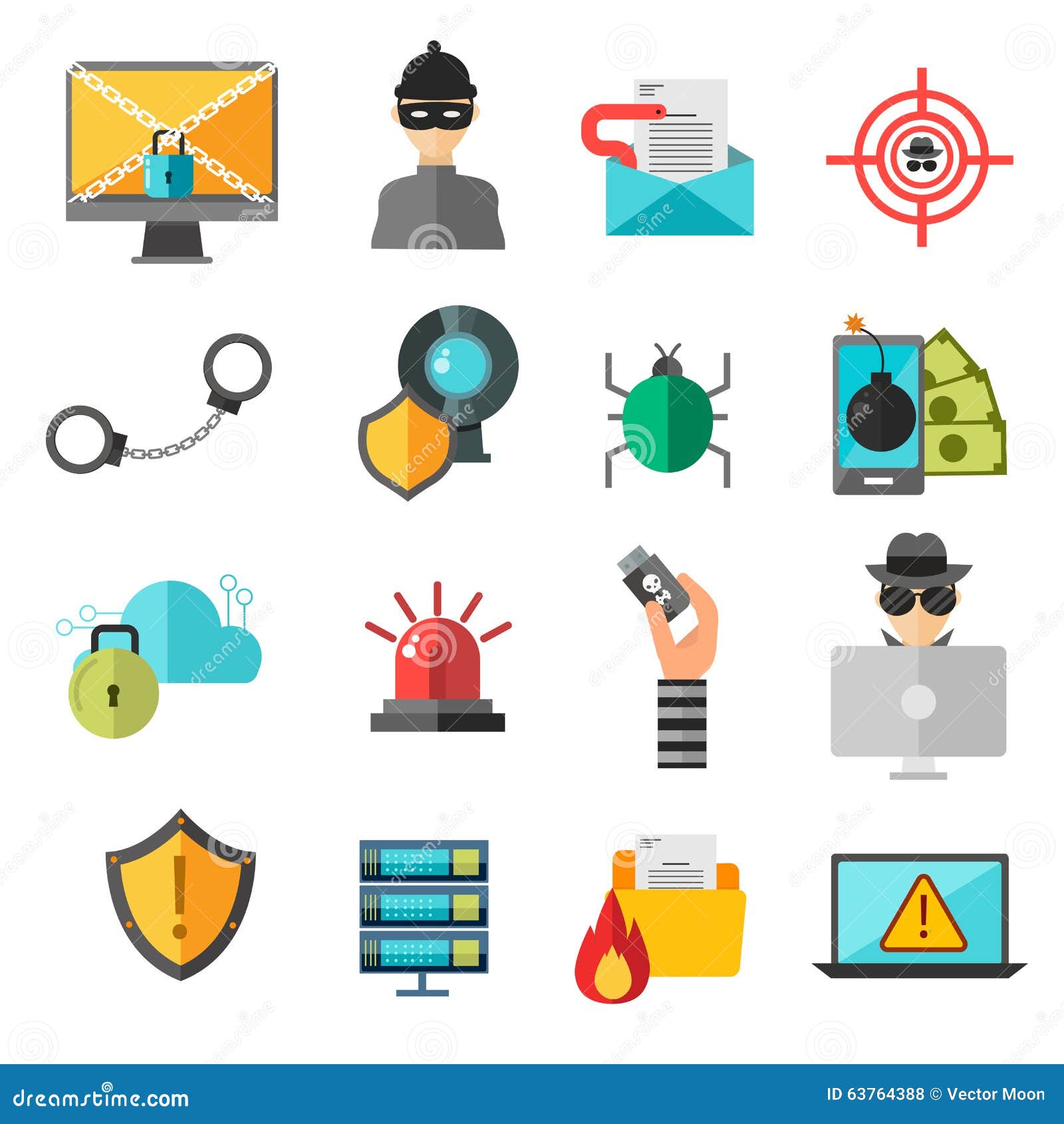 Computer Internet Safety Vector Icons Stock Vector - Illustration of ...