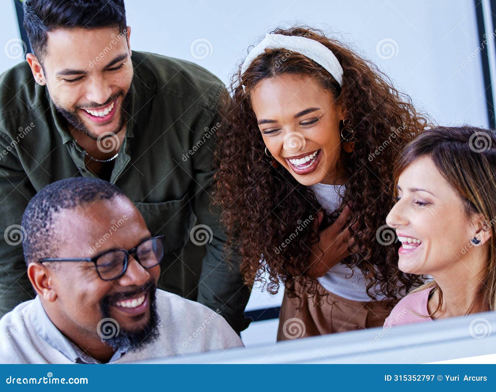 Computer, Internship and Manager with Team in Office for Creative ...