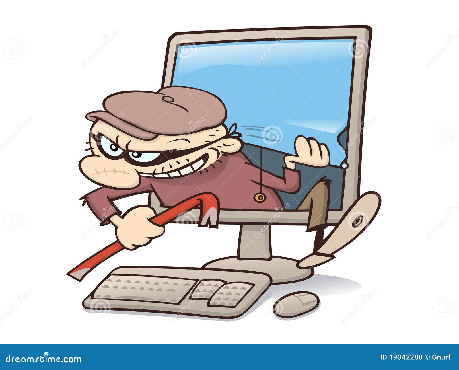 Computer intruder stock vector. Illustration of workstation - 19042280