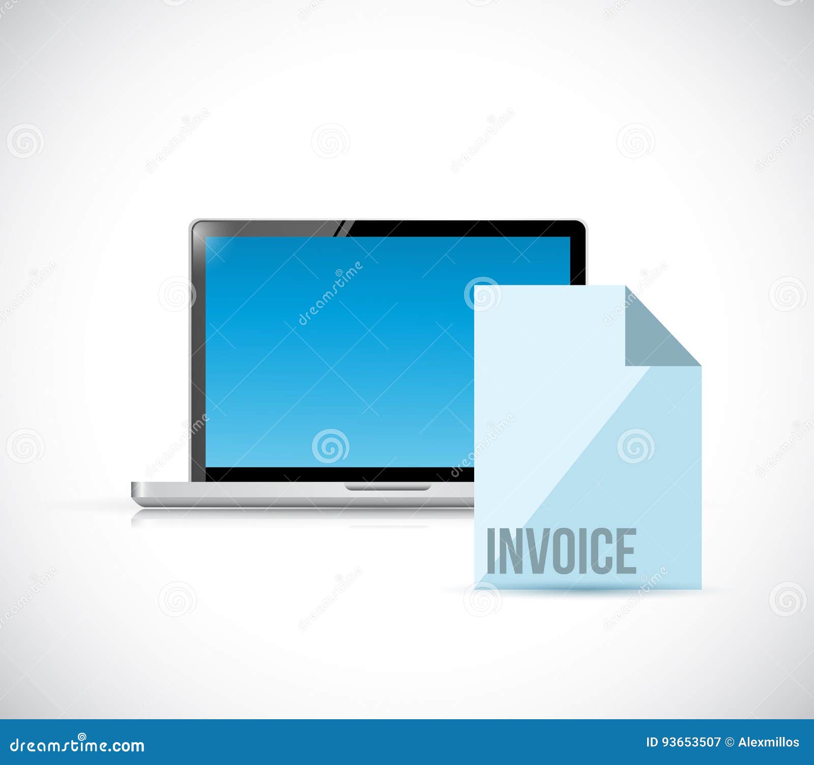 Computer and Invoice. Illustration Design Stock Illustration ...