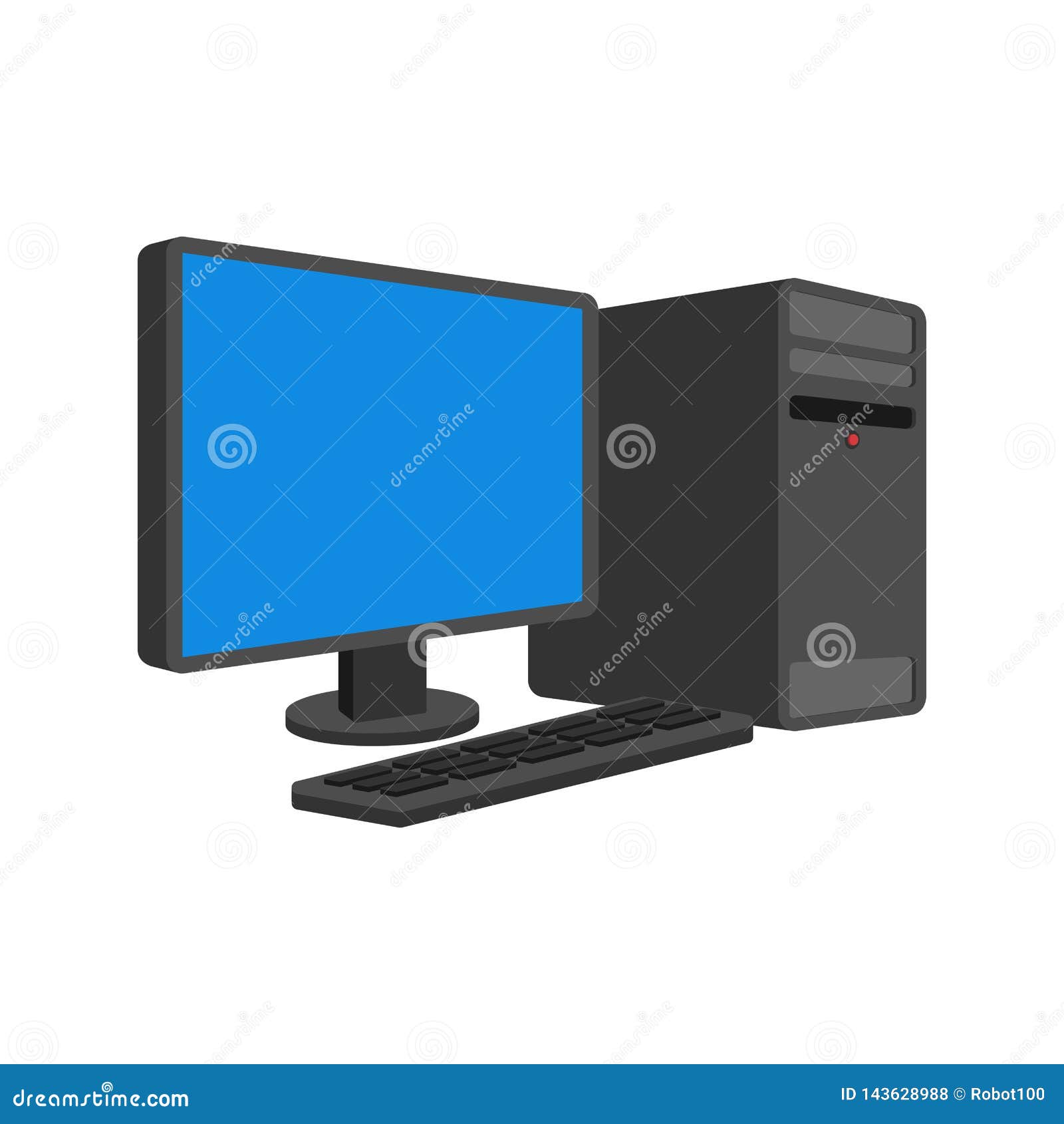 Computer Isolated. PC Cartoon Style Stock Vector - Illustration of ...