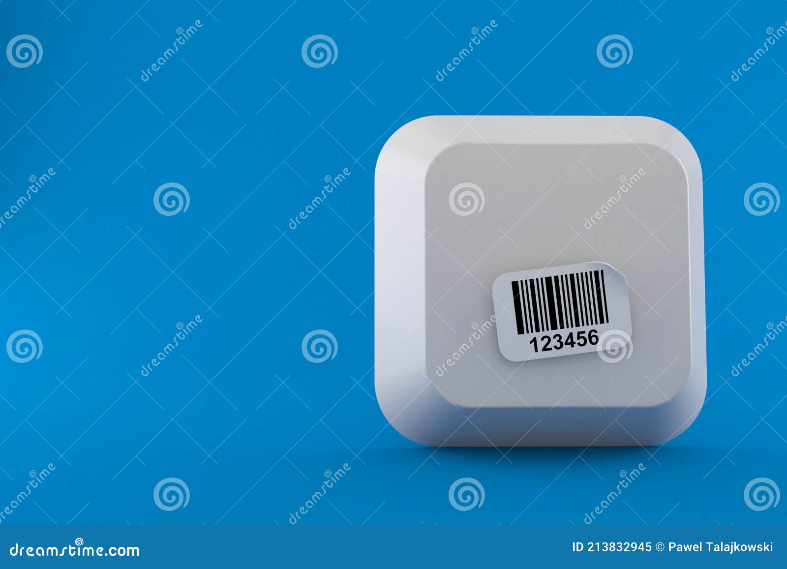 Computer Key with Barcode Sticker Stock Illustration - Illustration of ...