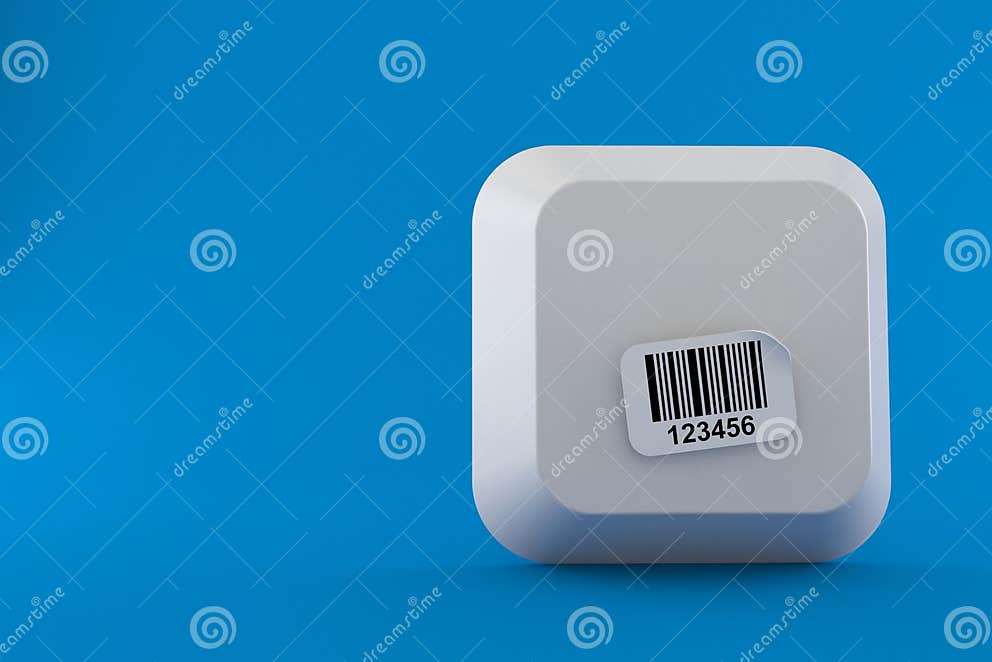 Computer Key with Barcode Sticker Stock Illustration - Illustration of ...