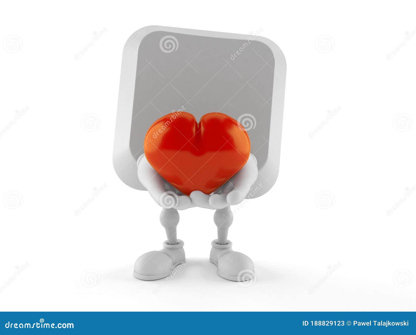 Computer Key Character Holding Heart Stock Illustration - Illustration ...