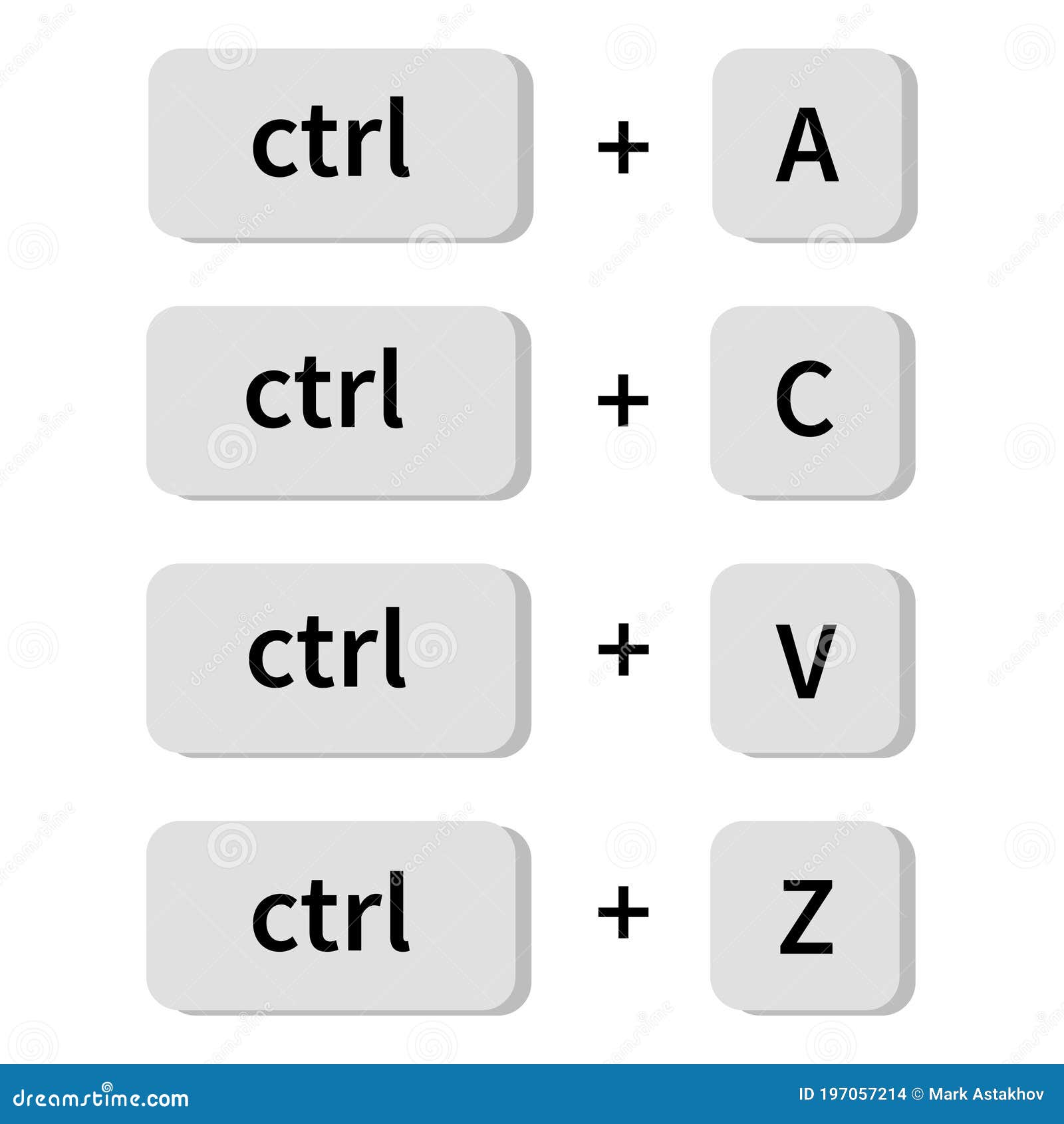 Computer Key Combinations in Flat, Vector Icon Stock Vector ...