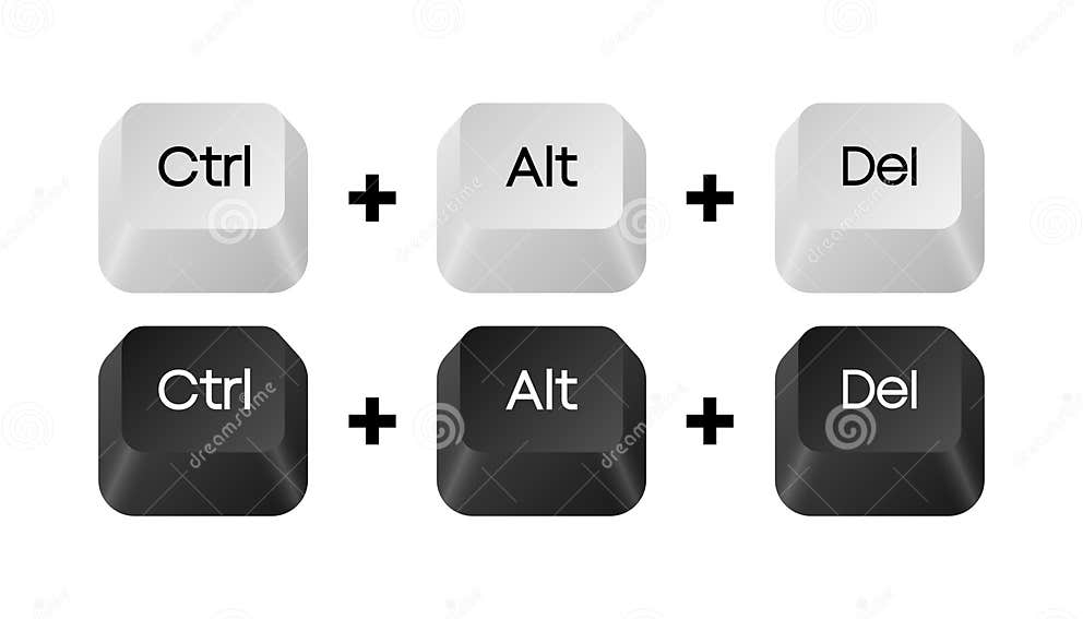 Computer Key Combinations Set Of Key Combinations Command Set Icons Computer Keyboard Button
