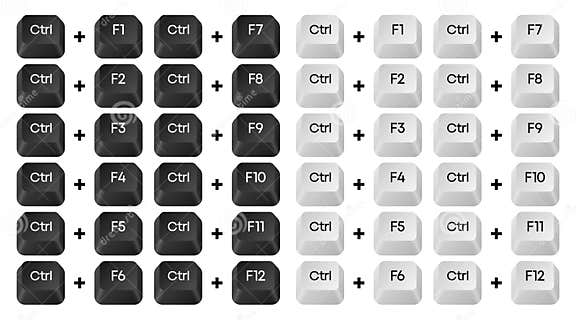 Computer Key Combinations Set Of Key Combinations Command Set Icons Computer Keyboard Button 9095