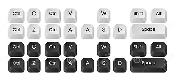 Computer Key Combinations Set Of Key Combinations Command Set Icons Computer Keyboard Button 5093